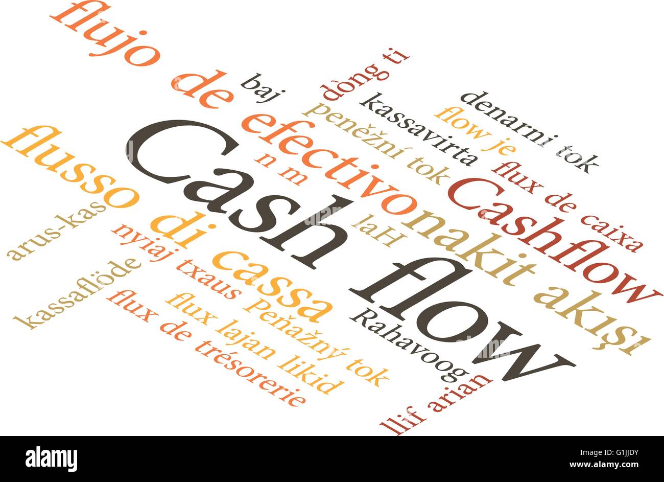 illustration of the word Cash flow in wordclouds isolated on white ...
