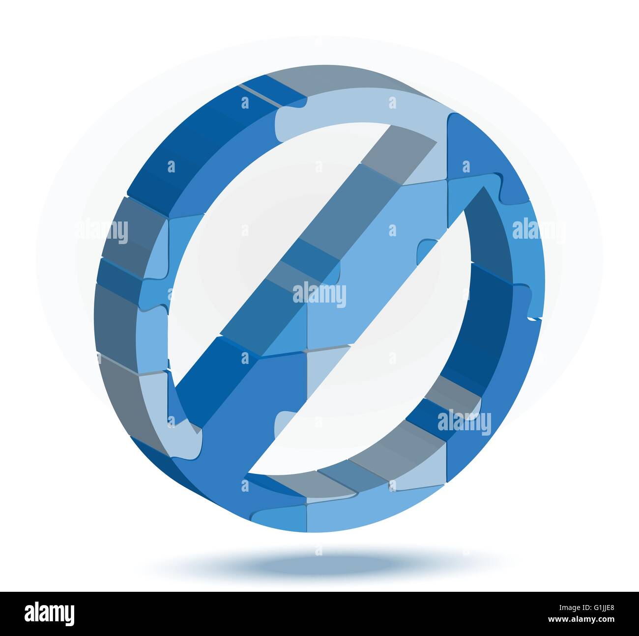 EPS 10 Vector Illustration of restricted icon in puzzle Stock Vector ...