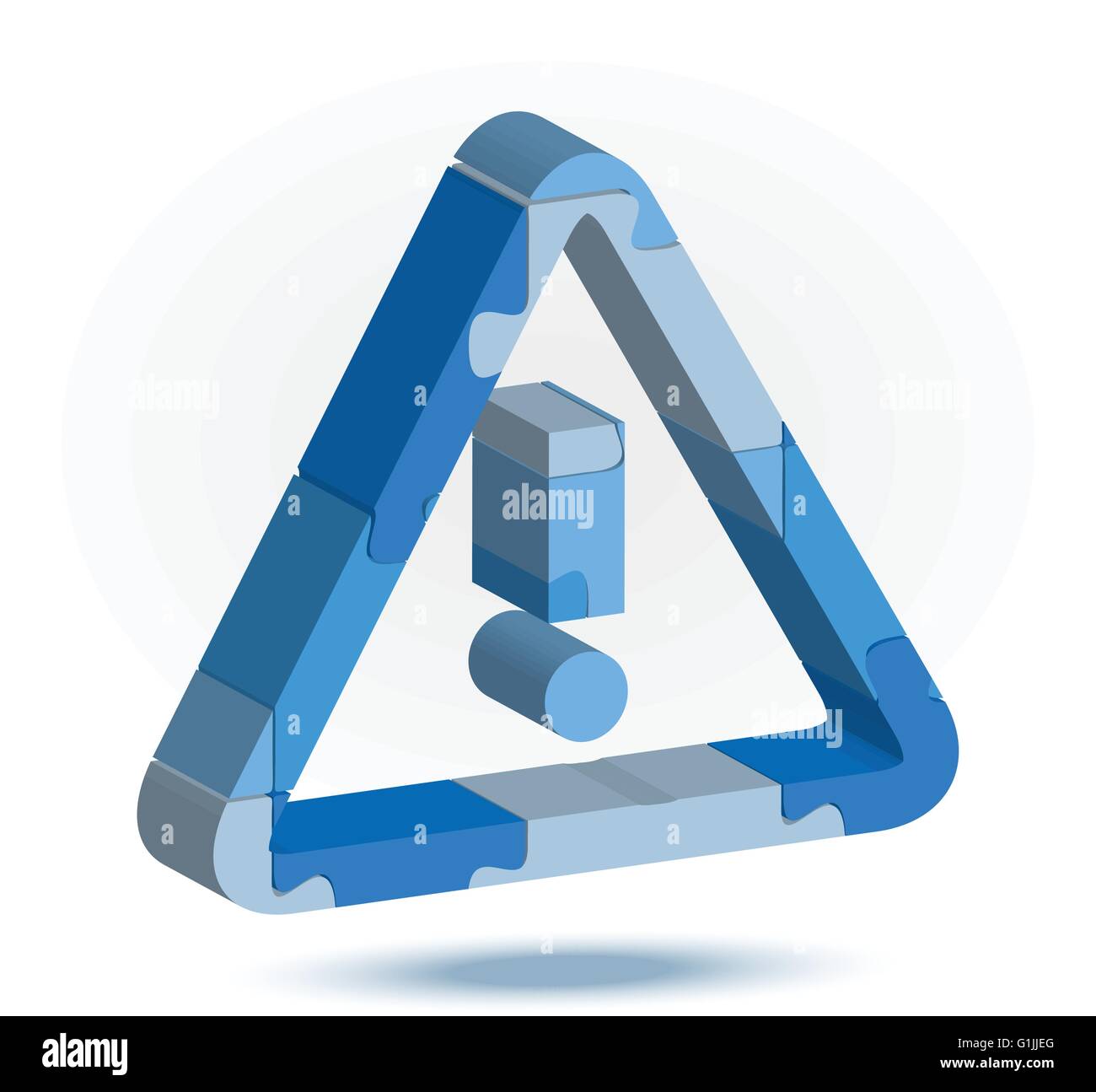 EPS 10 Vector Illustration of caution icon in puzzle Stock Vector Image ...
