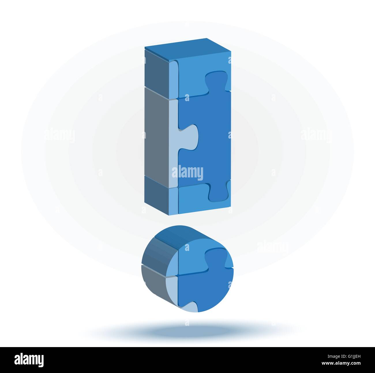 EPS 10 Vector Illustration of caution icon in puzzle Stock Vector Image ...