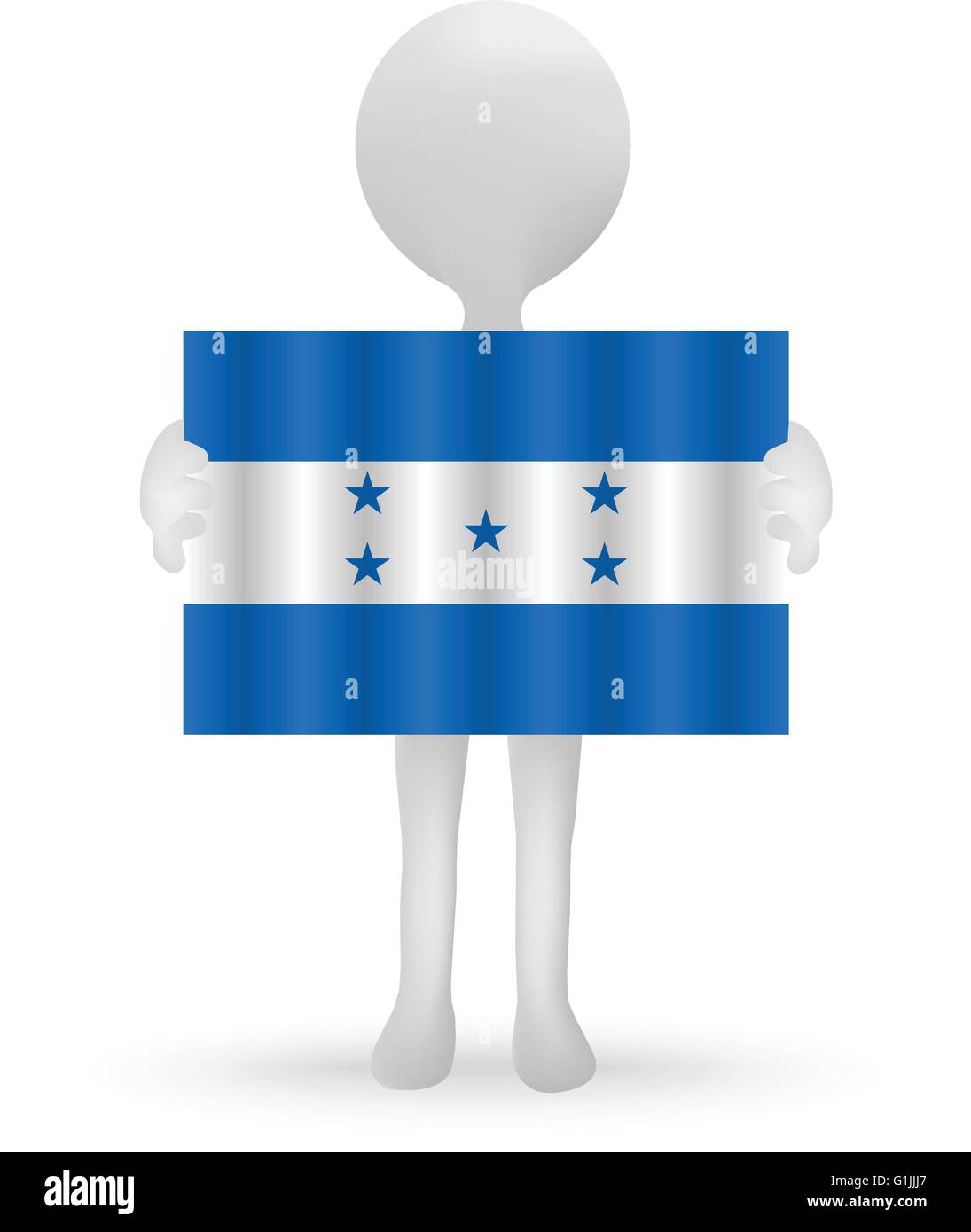 EPS Vector 10 - small 3d man holding a Honduras Flag Stock Vector Image ...