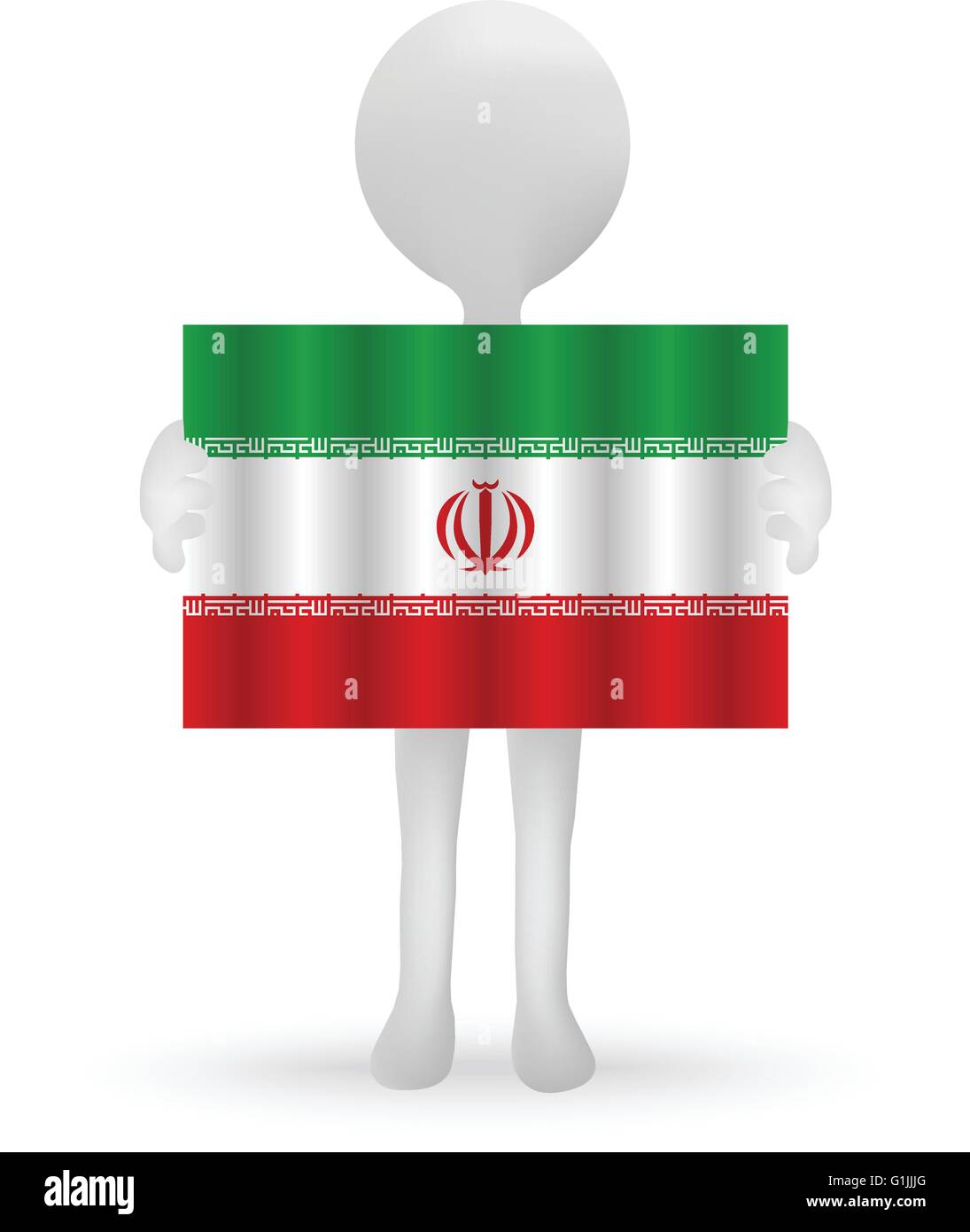 EPS Vector 10 - small 3d man holding an Iranian Flag Stock Vector Image ...