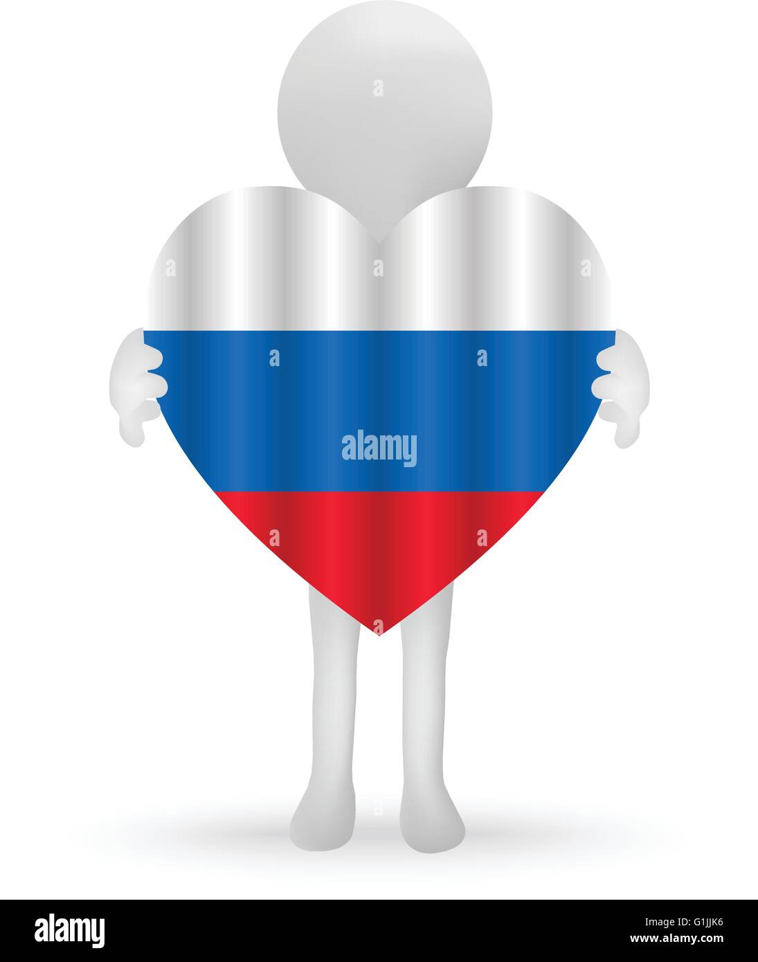 EPS Vector 10 - small 3d man holding a Russian Flag Stock Vector Image ...