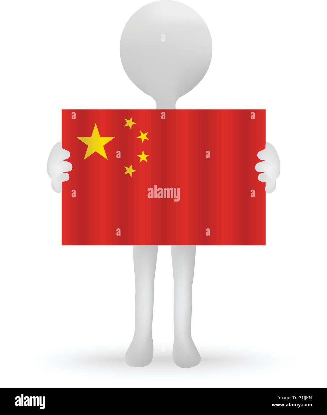 EPS Vector 10 - small 3d man holding a Chinese Flag Stock Vector Image ...