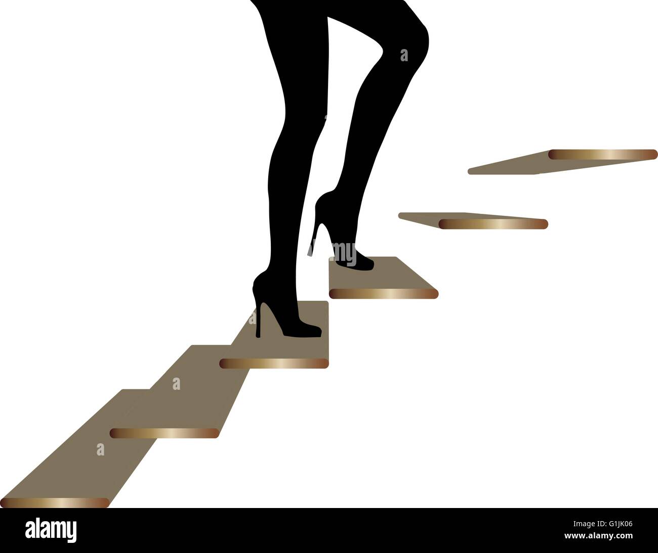 EPS 10 Vector of womans legs walking on stairs Stock Vector Image & Art ...