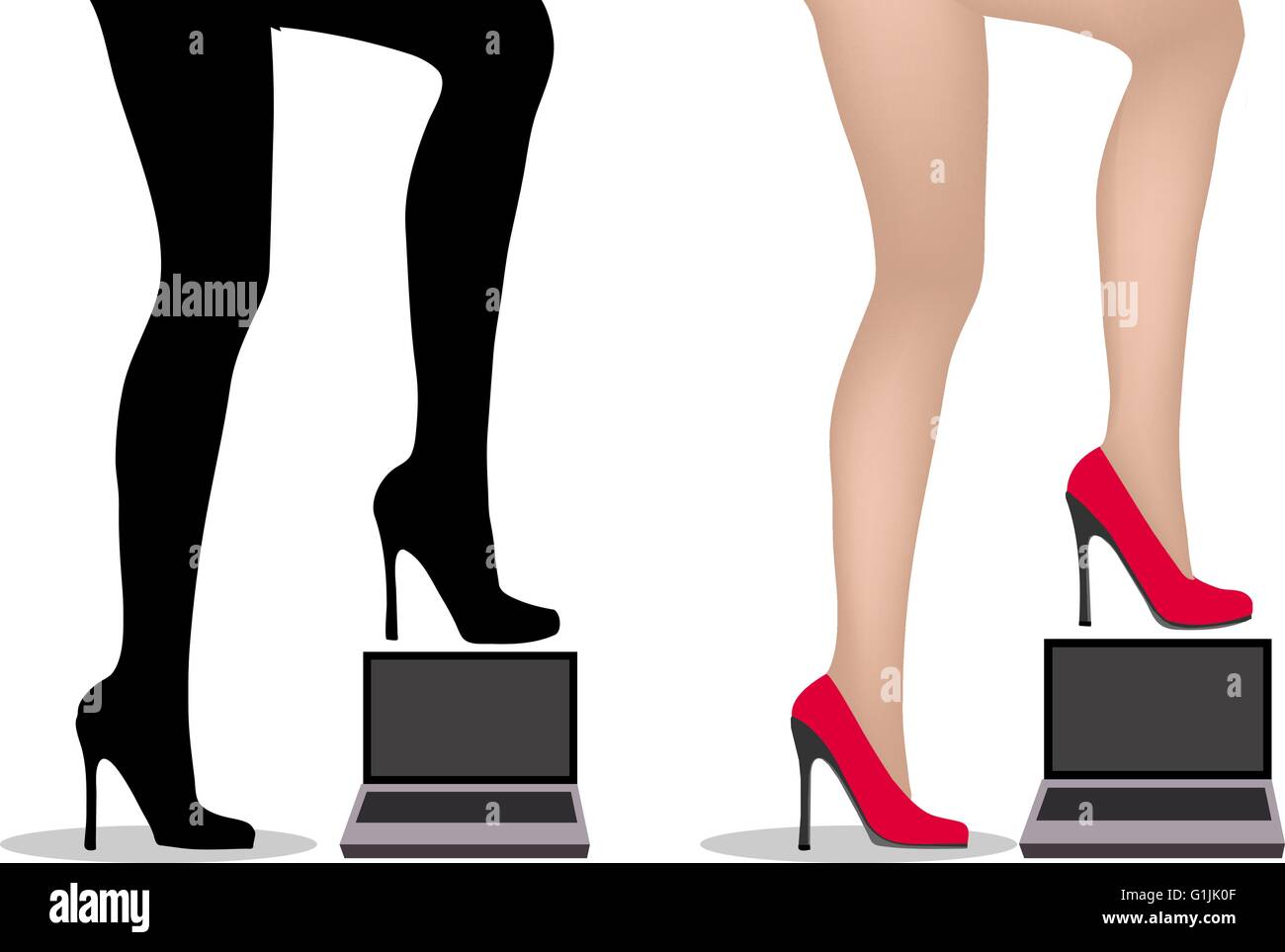 Computer on legs Stock Vector Images - Alamy