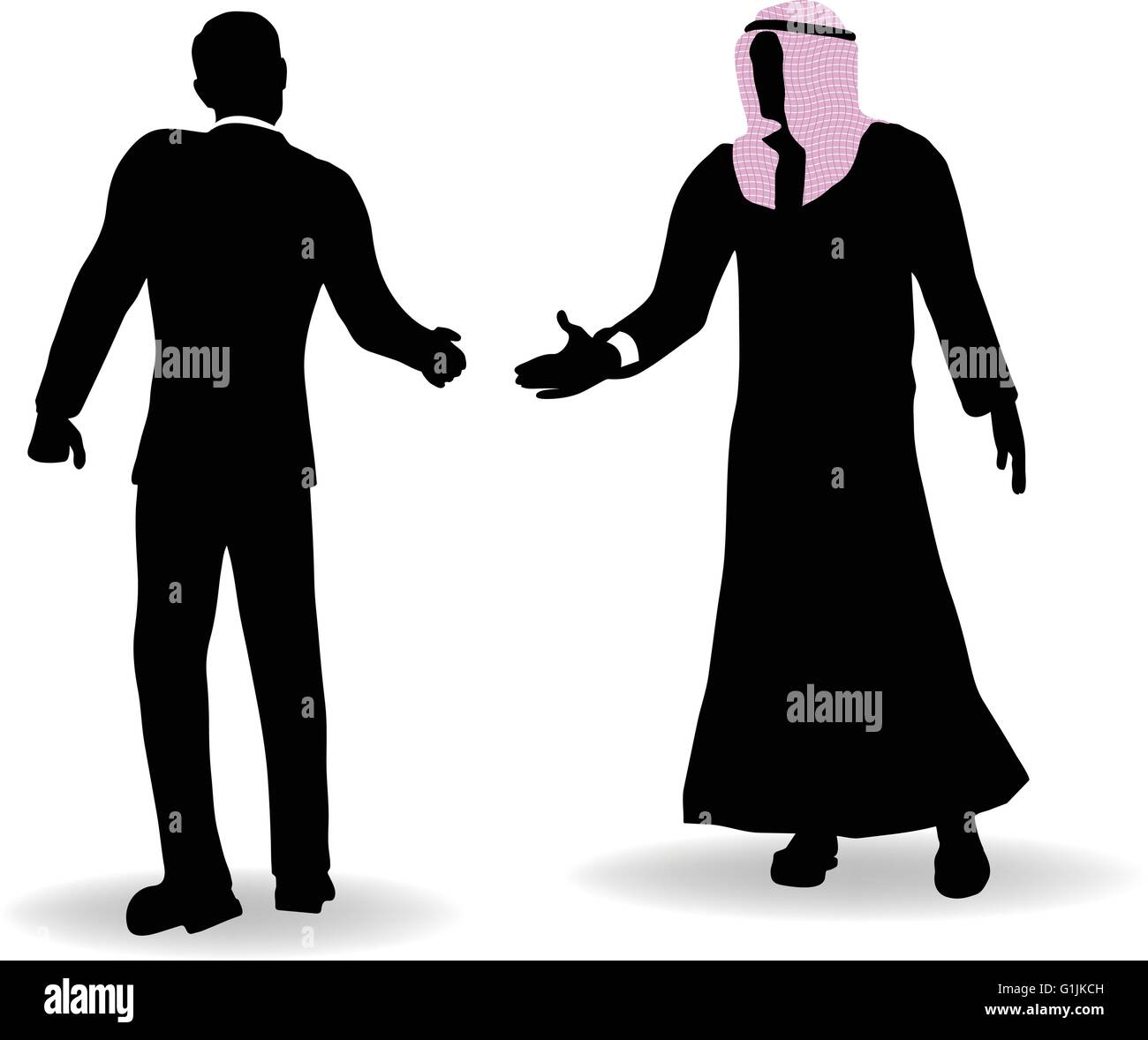 Two business people doing handshake Cut Out Stock Images & Pictures - Alamy