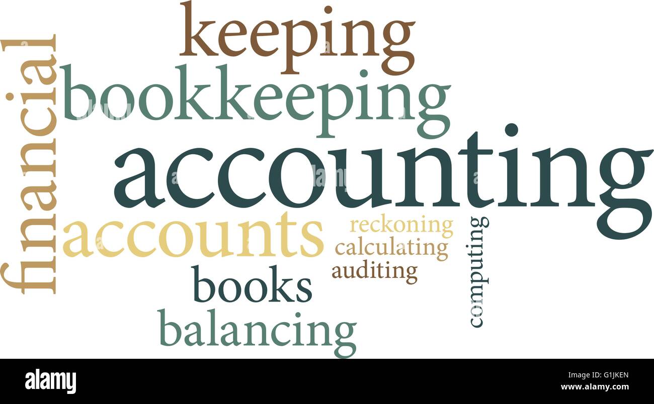 Illustration of the word accounting in word clouds isolated on white ...