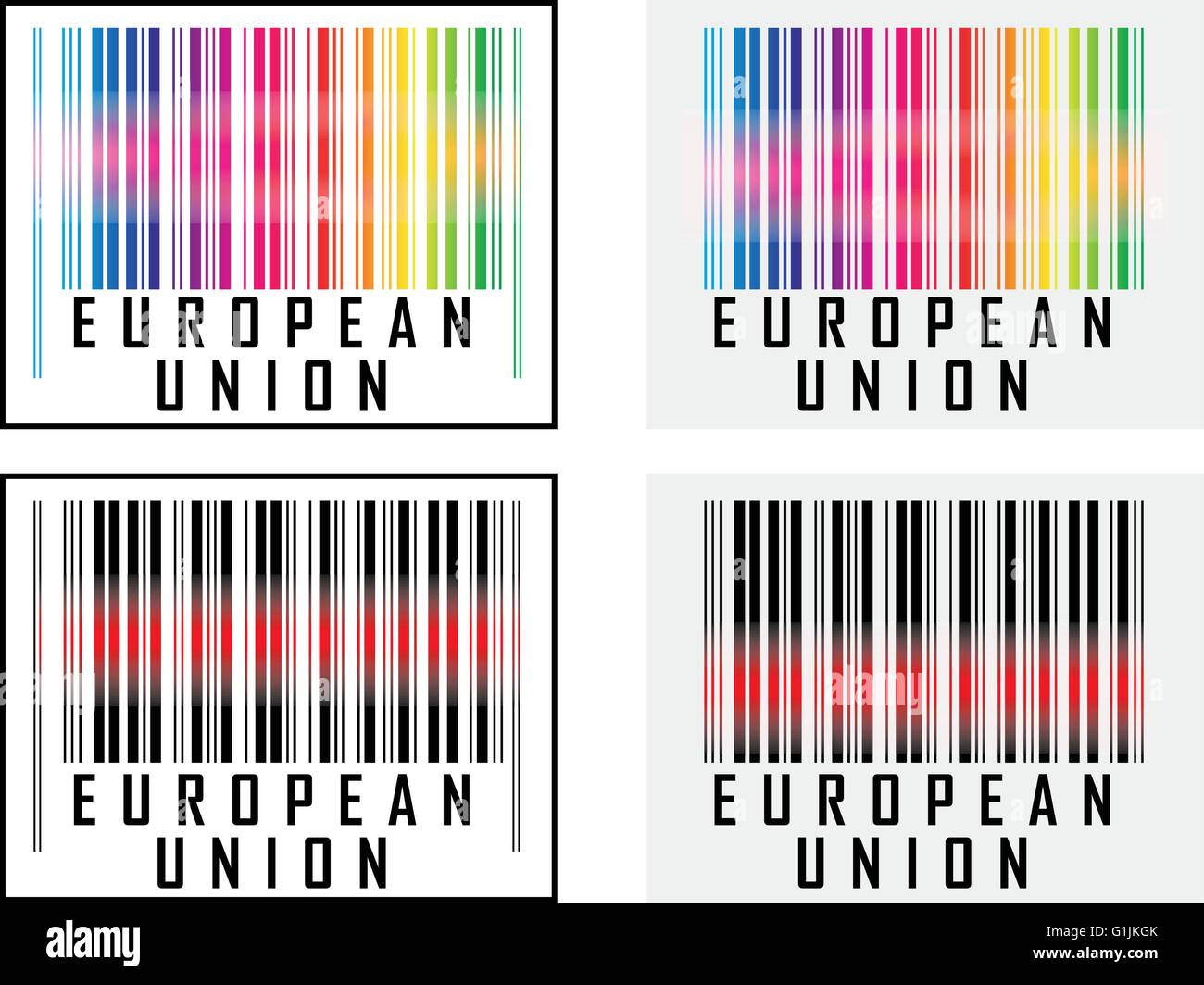 EPS 10 Vector Illustration of Barcode or Bar Code icon and red laser ...