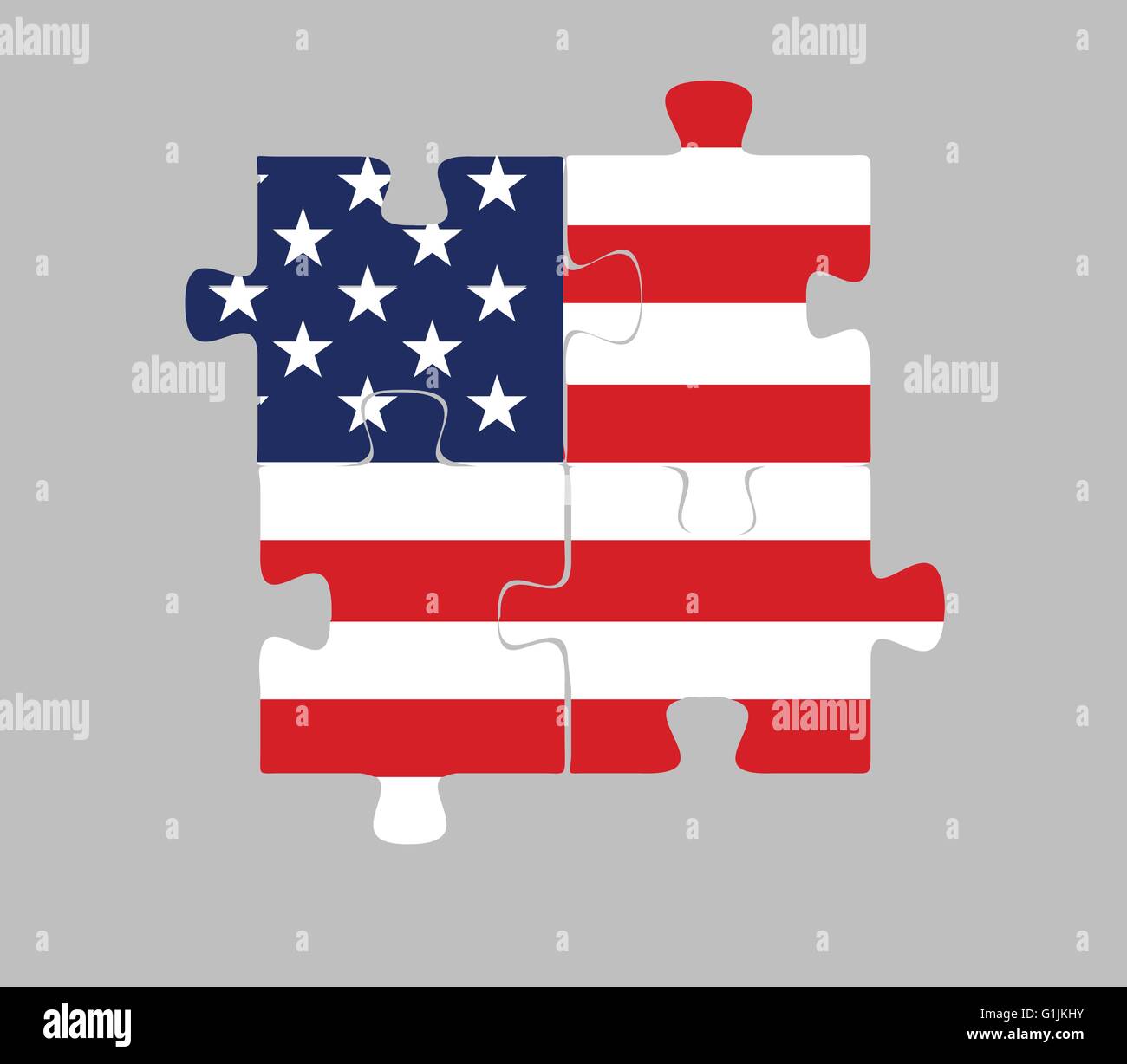 Vector illustration of USA Flag in puzzle isolated on white background ...