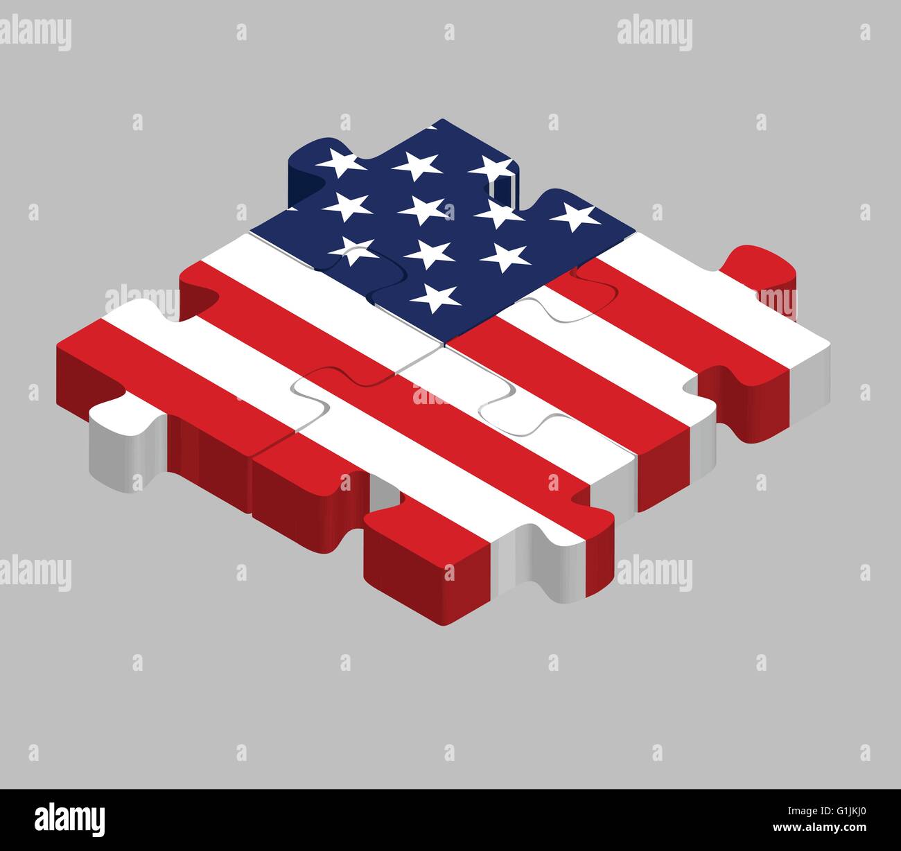 Vector illustration of USA Flag in puzzle isolated on white background ...