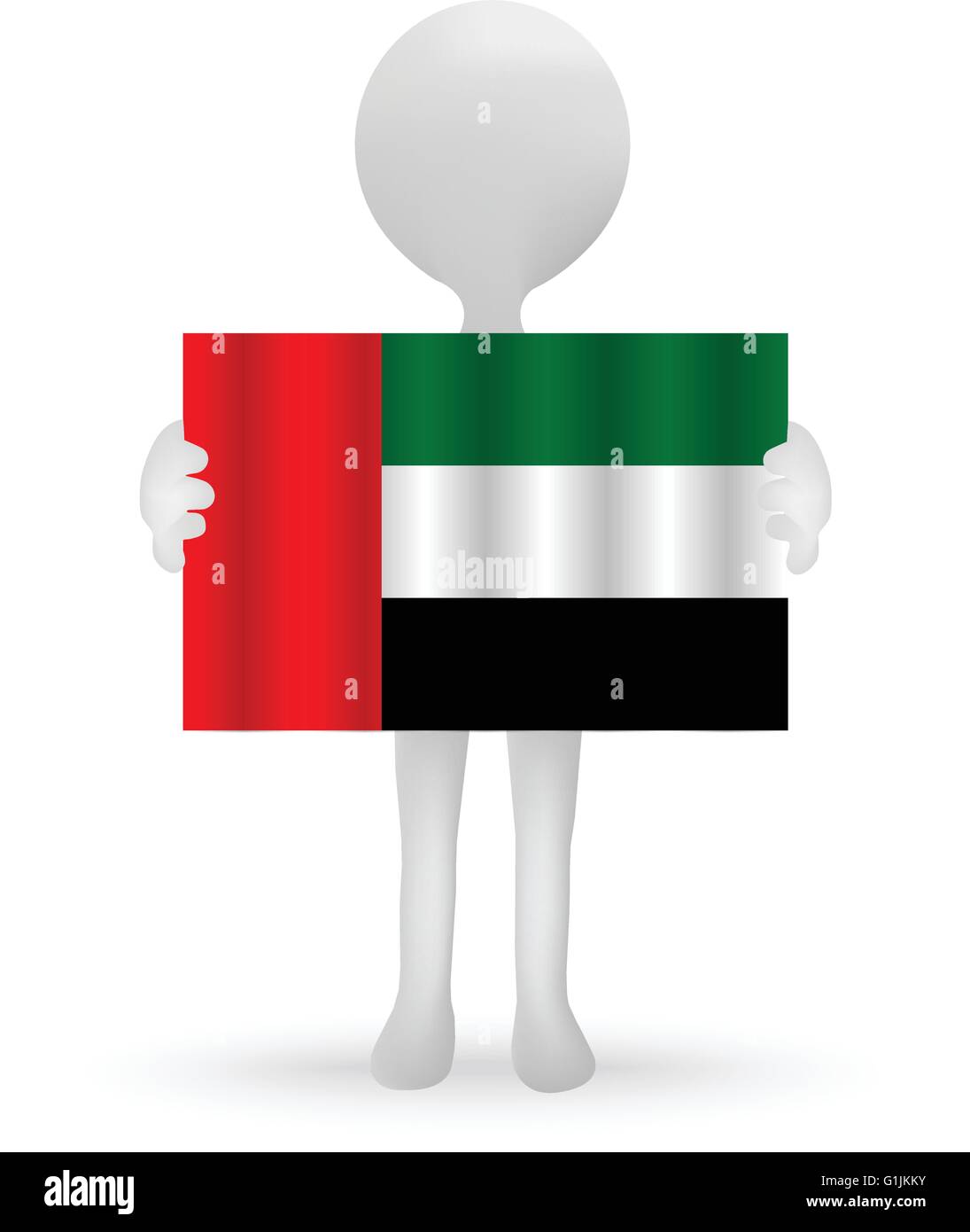 EPS Vector 10 - small 3d man holding a UAE flag Stock Vector Image ...