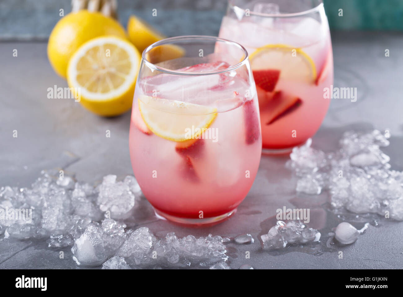 Strawberry lemonade with rose water Stock Photo - Alamy