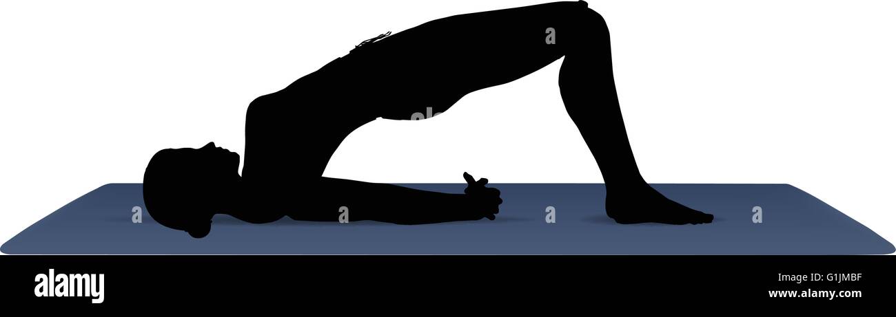 Woman yoga bridge pose Stock Vector Images - Alamy