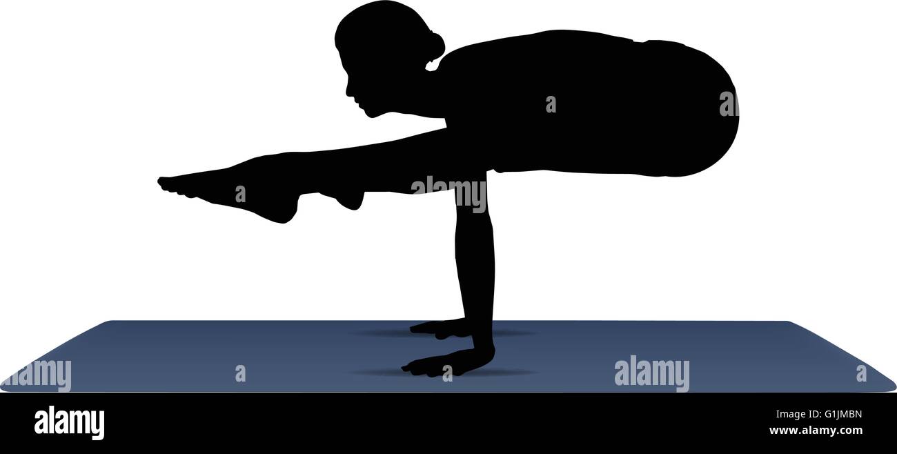 EPS 10 vector illustration of Yoga positions in Firefly Pose Stock ...