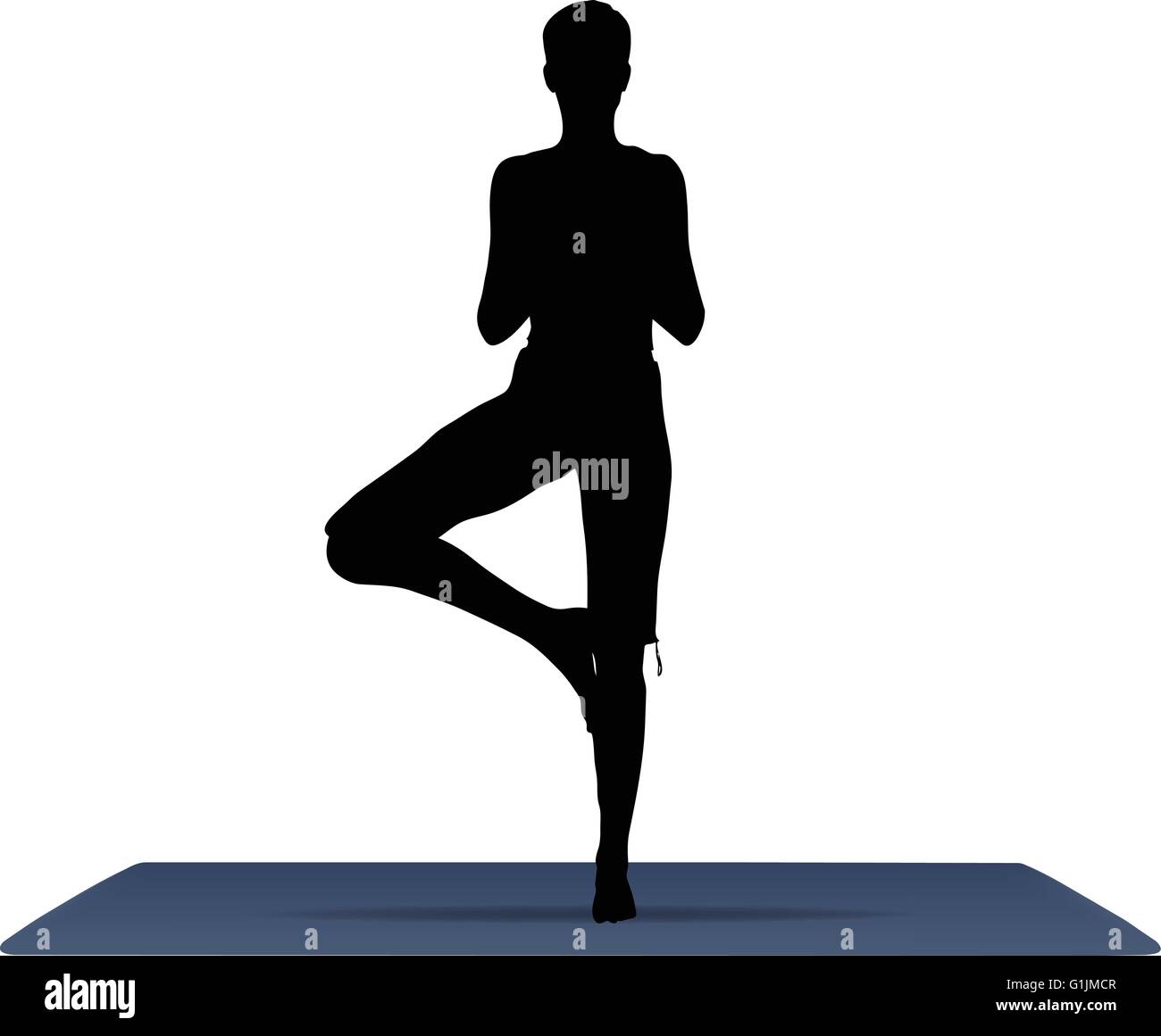 EPS 10 vector illustration of Yoga positions in Tree Pose Stock Vector ...