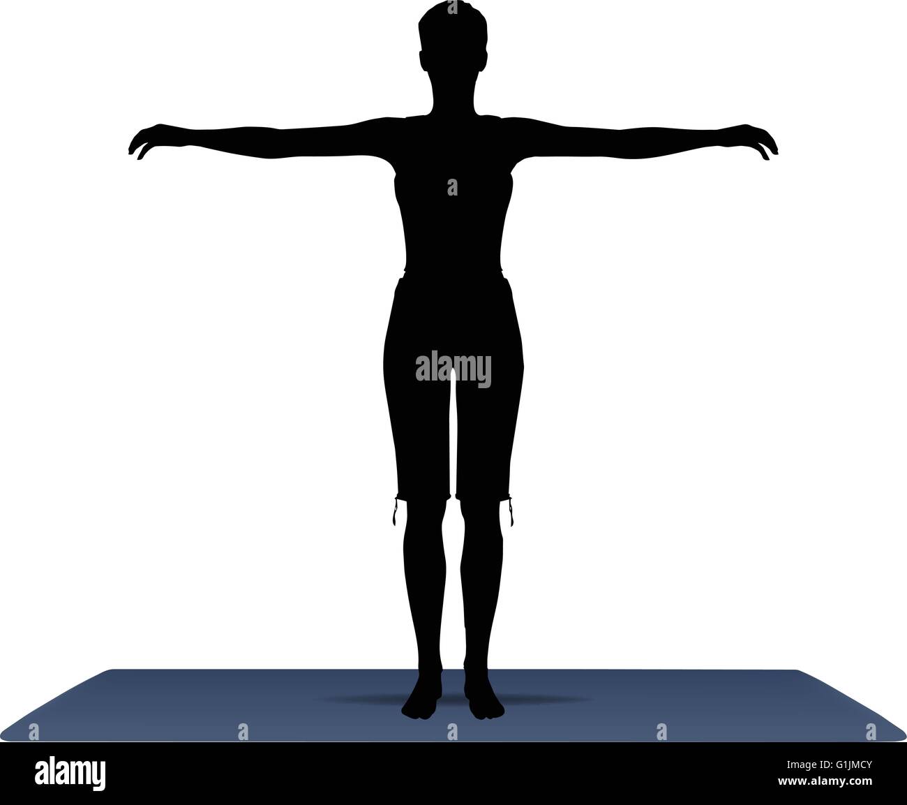 Vector image - vector illustration of Yoga positions in Default Pose ...