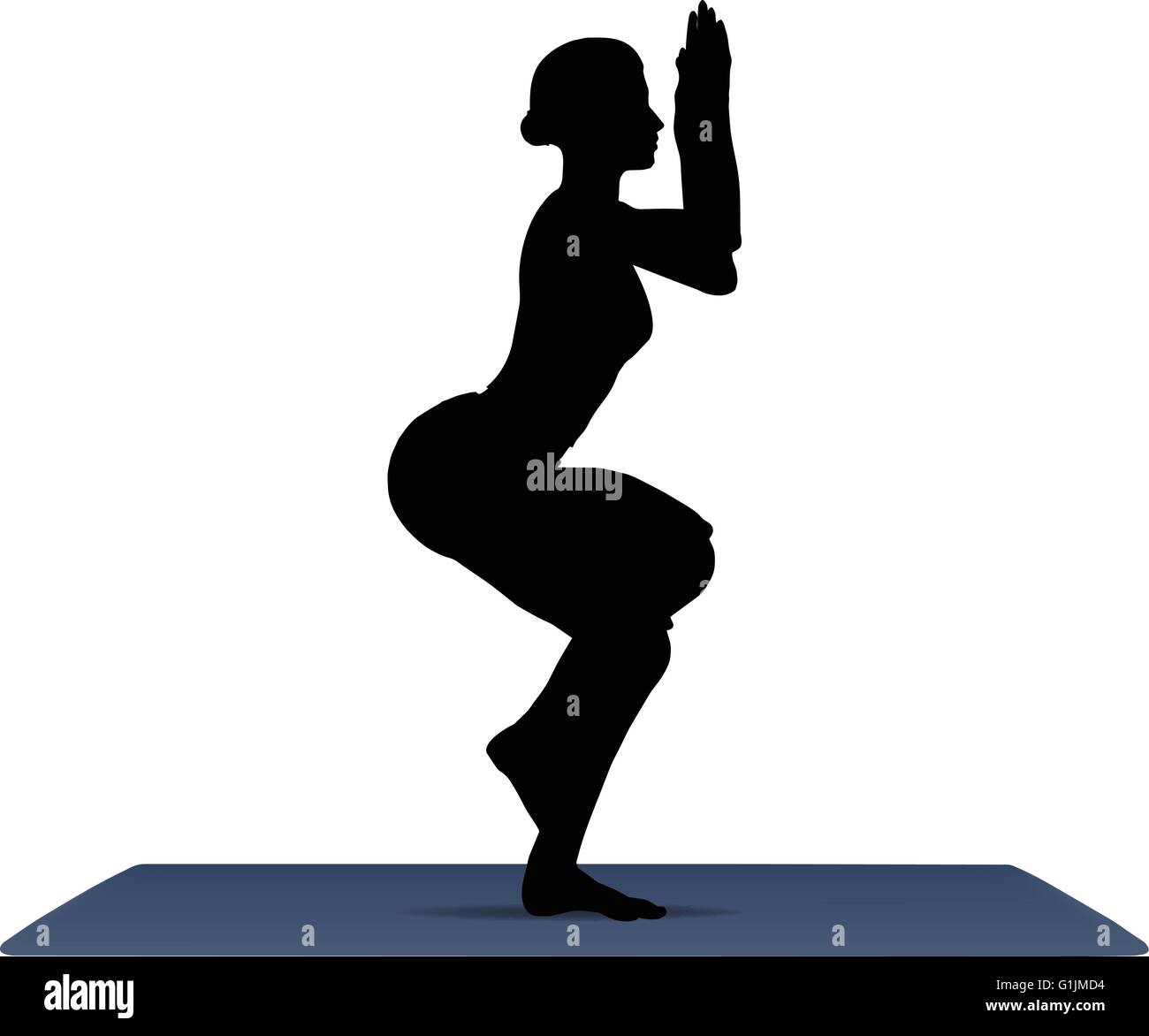 vector illustration of Yoga positions in Eagle Pose Stock Vector Image ...
