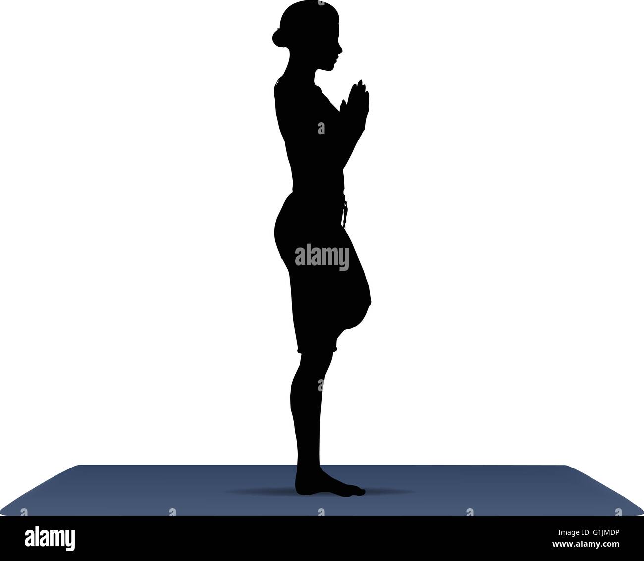 Prayer pose yoga vector vectors hi-res stock photography and images - Alamy
