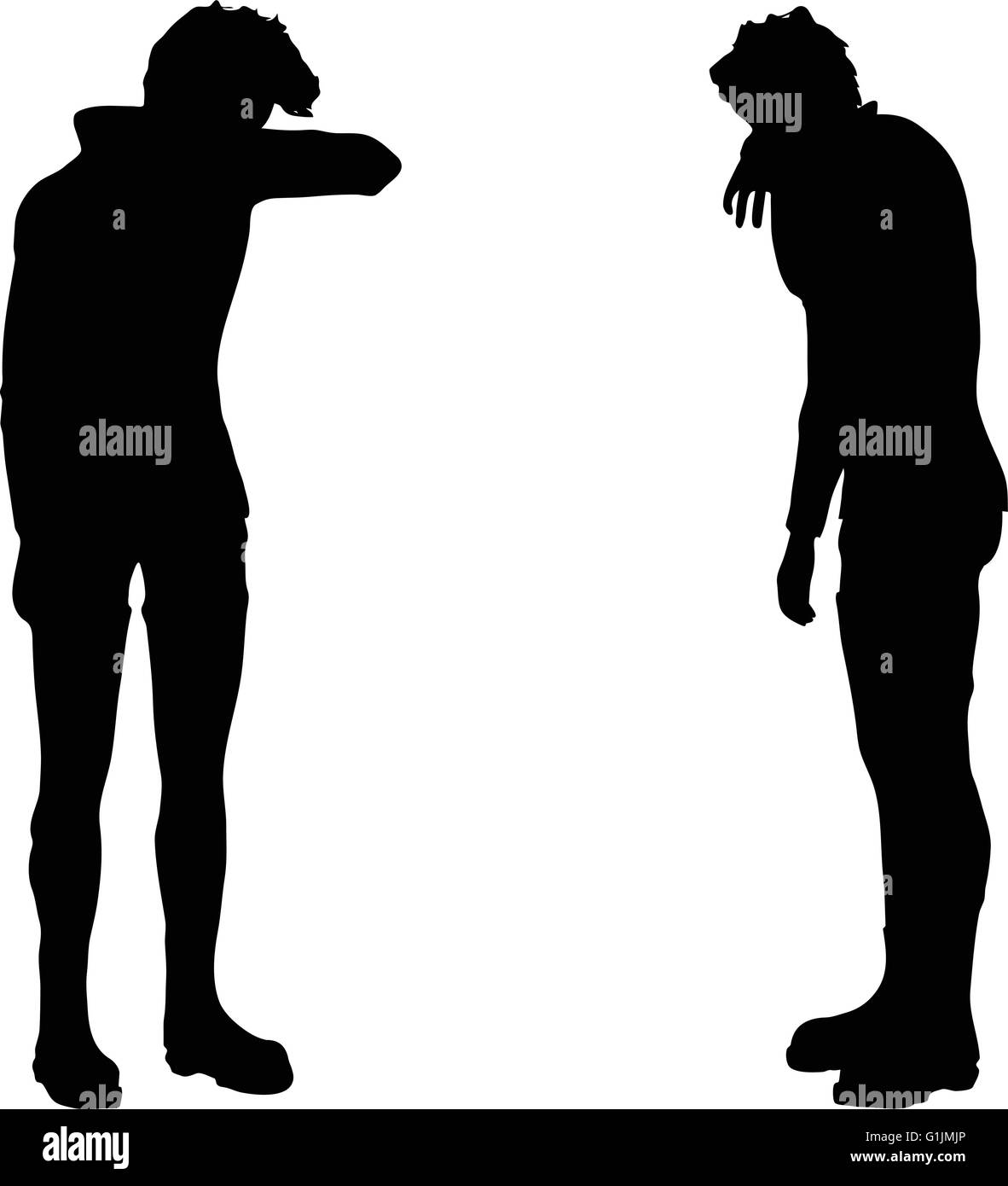 EPS 10 Vector of man silhouette in Shame position on white background ...