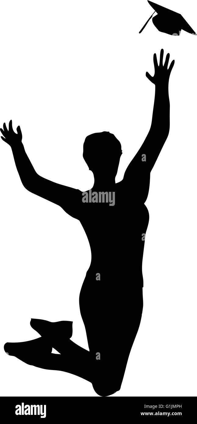 EPS 10 Vector Illustration of Jumping in the Air for the Graduation Cap ...