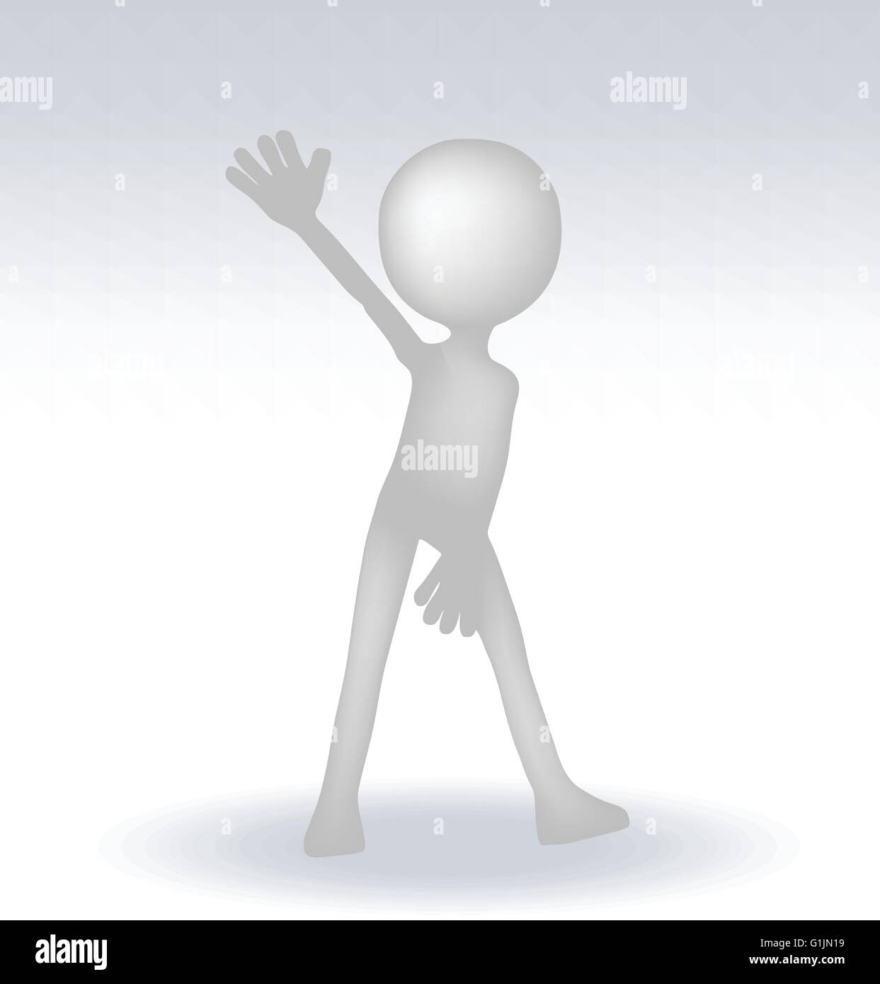 EPS 10 Vector Illustration of 3d small man waving hand Stock Vector ...