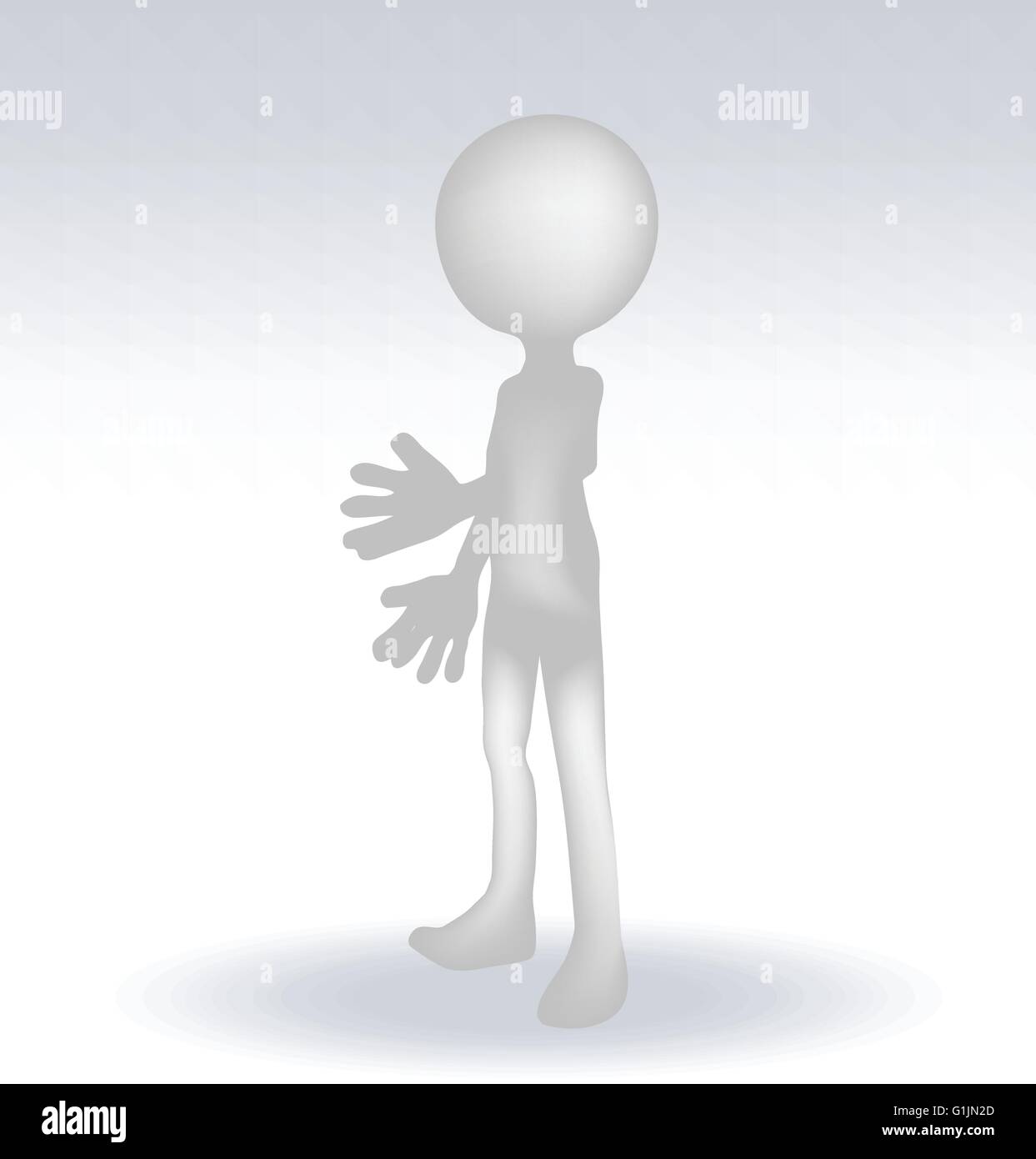 EPS 10 Vector Illustration of 3d man standing hands open Stock Vector ...