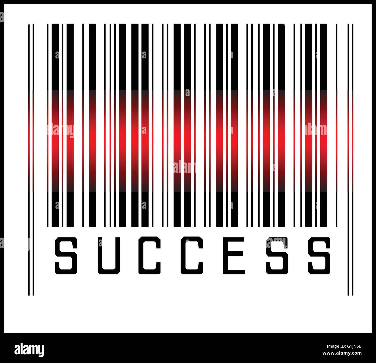 EPS 10 Vector Illustration of Bar Code icon and red laser sensor beam ...