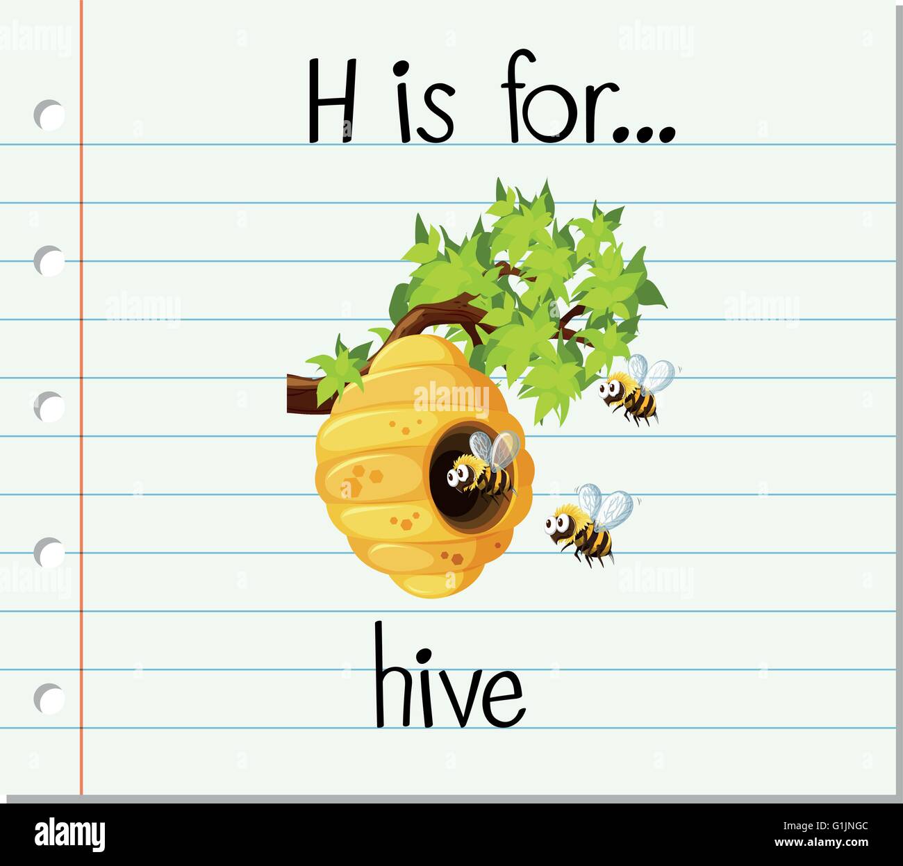 Flashcard letter H is for hive illustration Stock Vector Image & Art ...