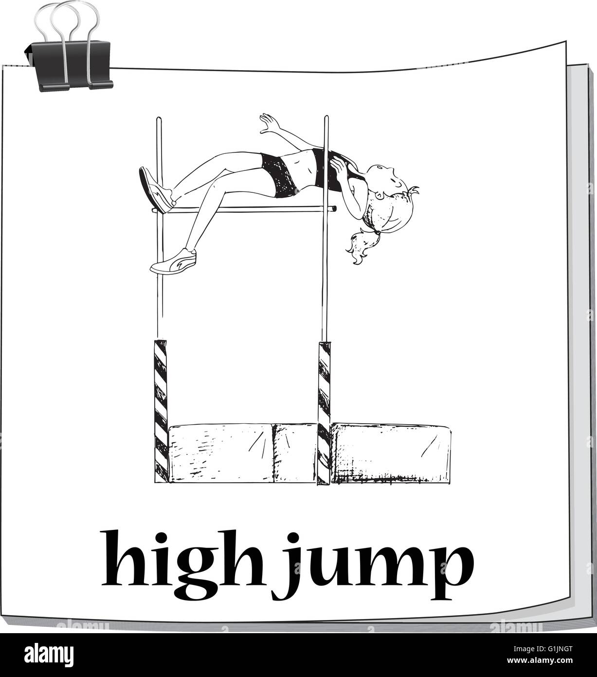 Woman doing high jump illustration Stock Vector Image & Art - Alamy