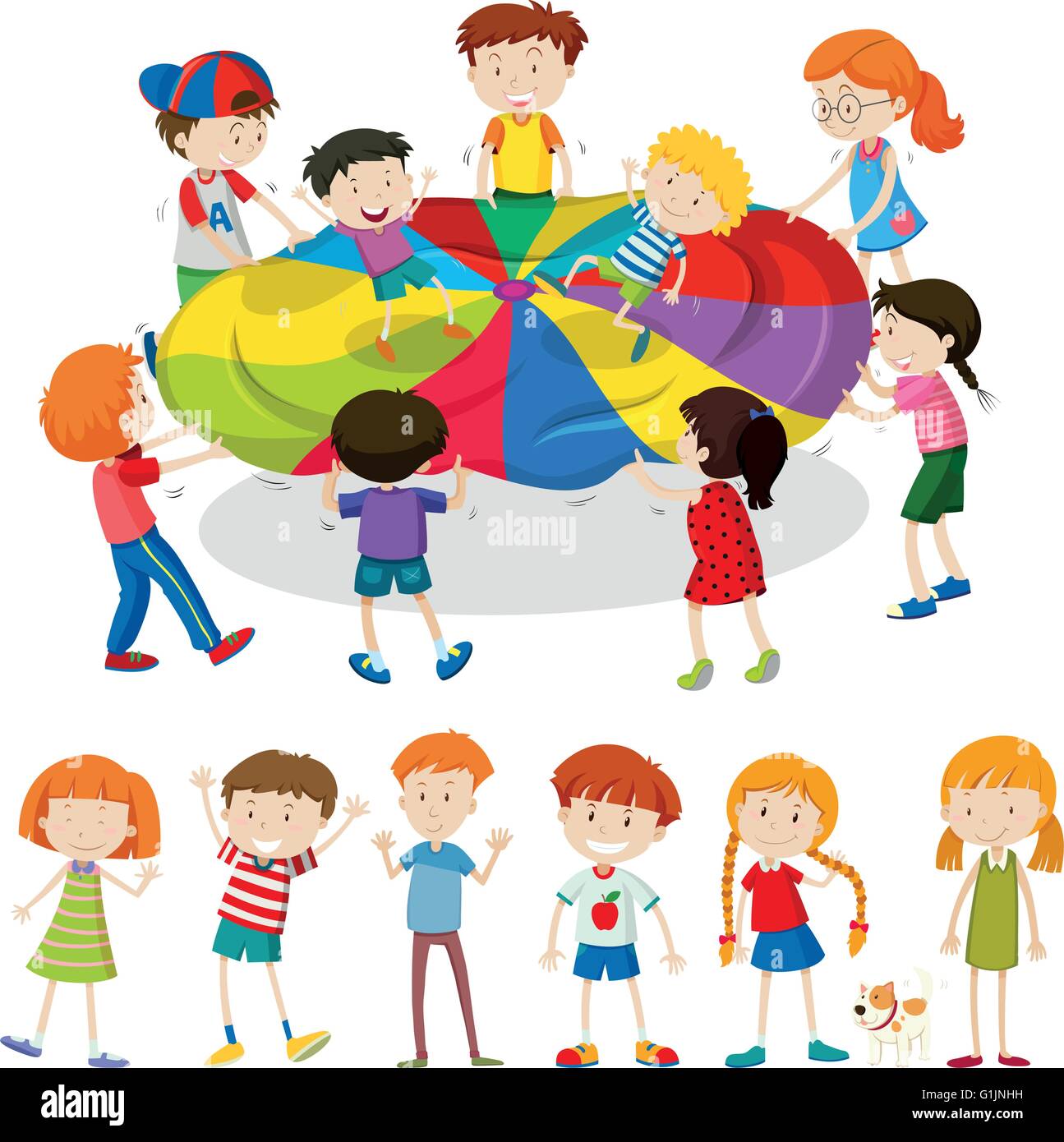 Children playing game together illustration Stock Vector Image & Art ...