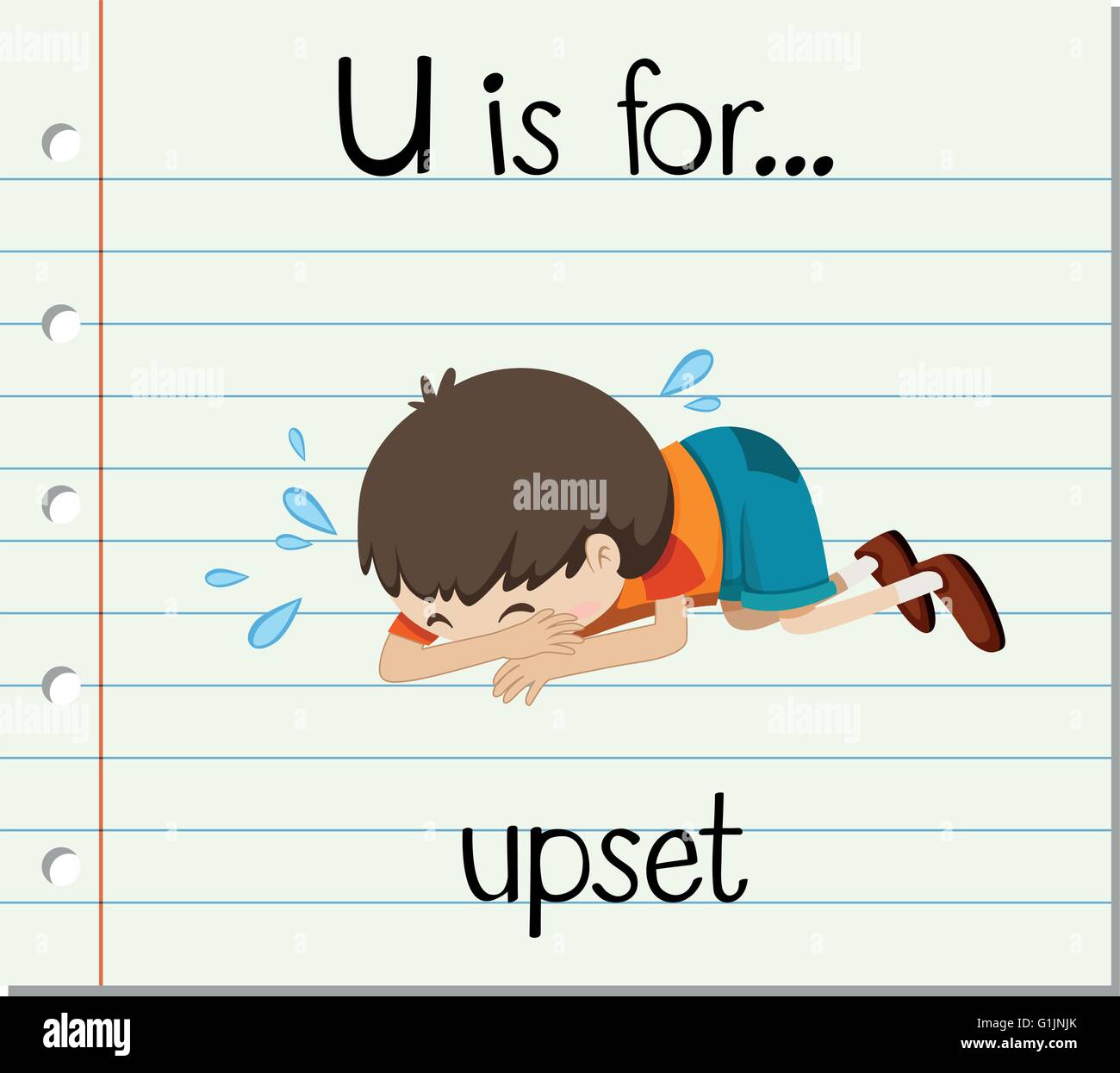 Flashcard letter U is for upset illustration Stock Vector Image & Art ...