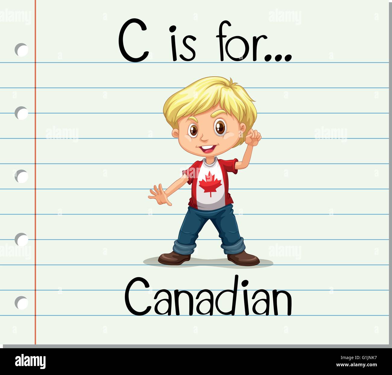Flashcard letter C is for Canadian illustration Stock Vector Image ...
