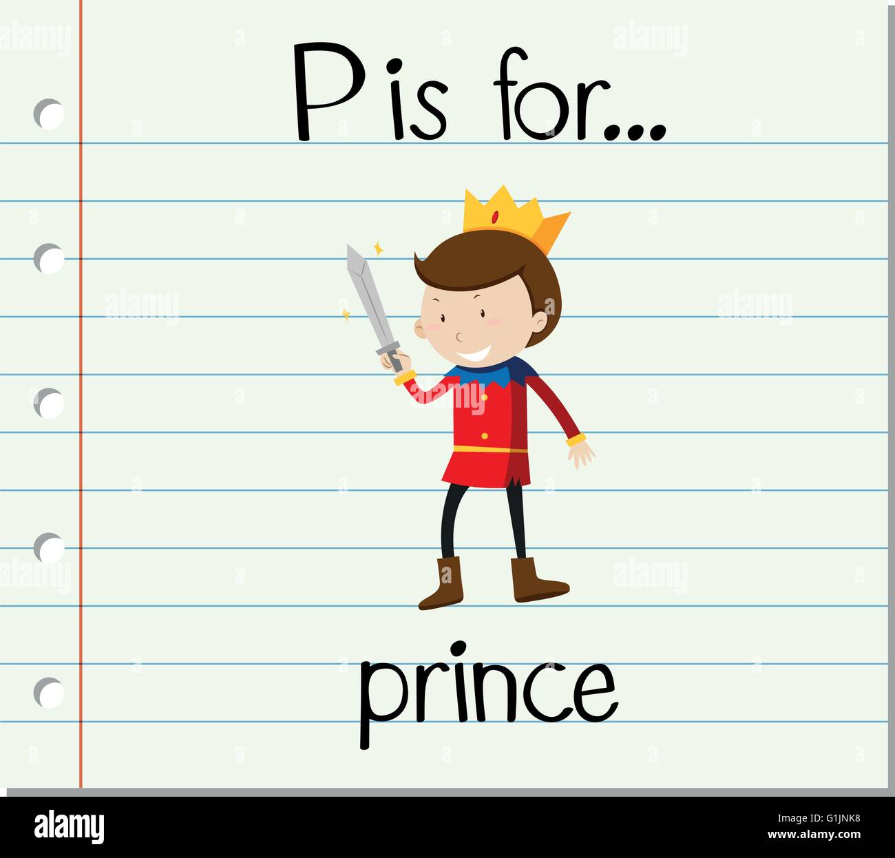 Flashcard letter prince illustration hi-res stock photography and ...