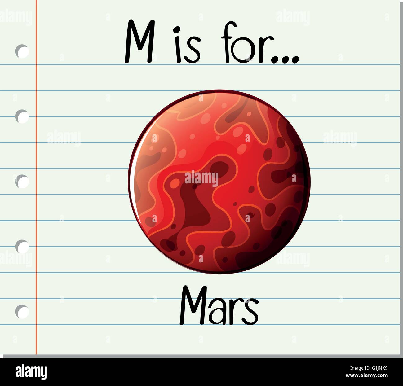 Flashcard letter M is for mars illustration Stock Vector Image & Art ...