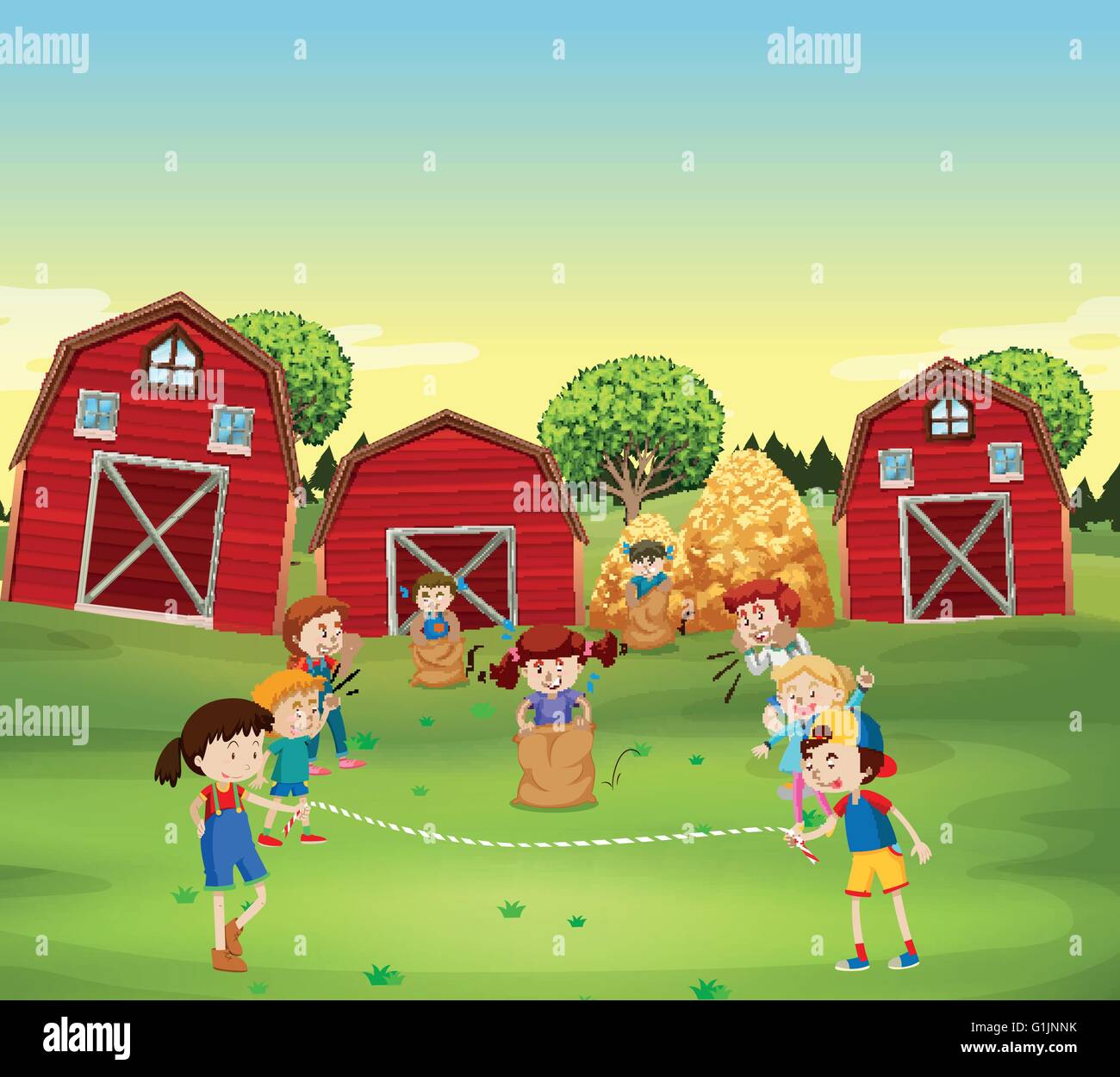 Children playing game Stock Vector Images - Alamy