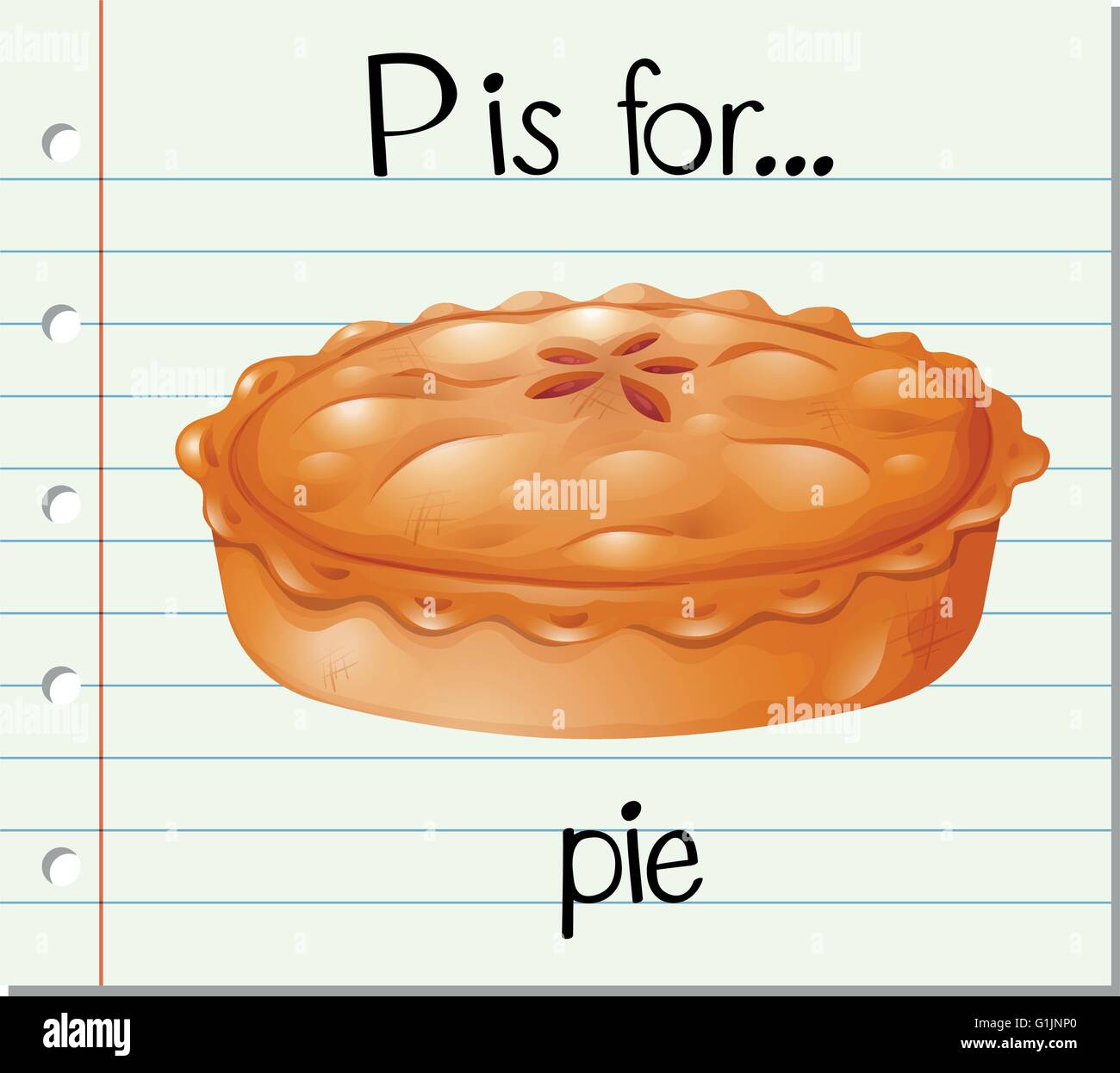 Flashcard letter P is for pie illustration Stock Vector Image & Art - Alamy