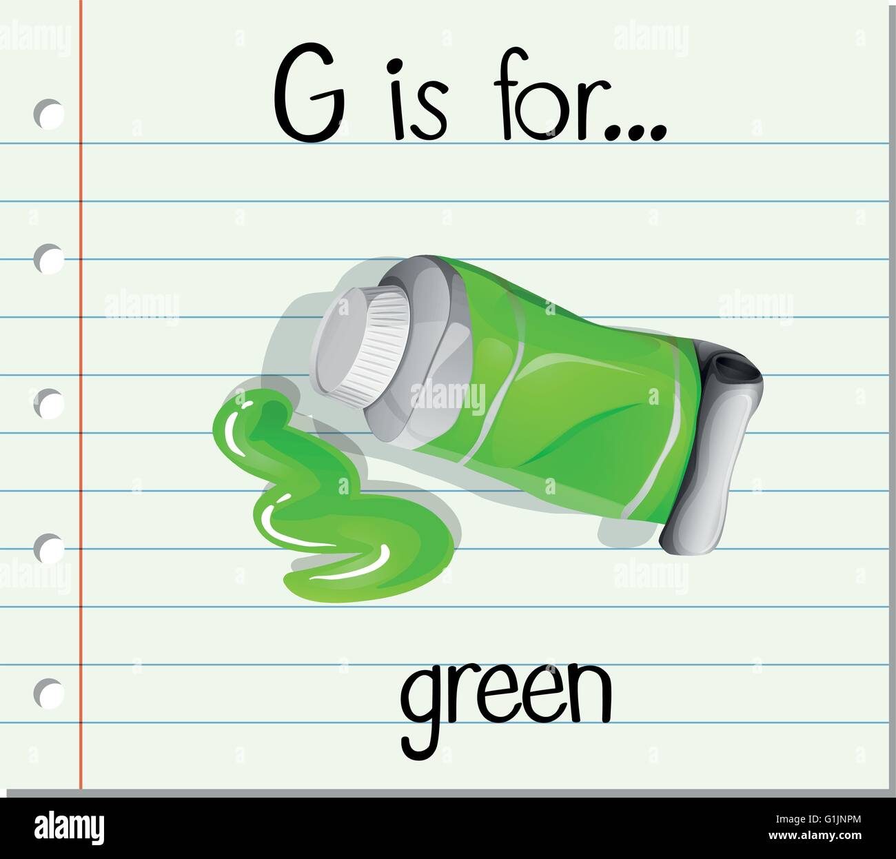 Flashcard letter G is for green illustration Stock Vector Image & Art ...