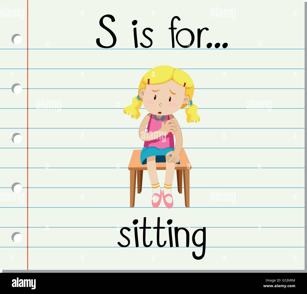 Girl unhappy writing Stock Vector Images - Alamy