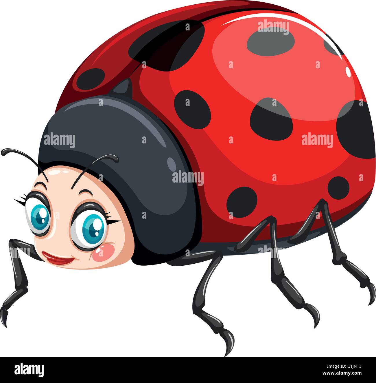 Ladybug with happy face illustration Stock Vector Image & Art - Alamy