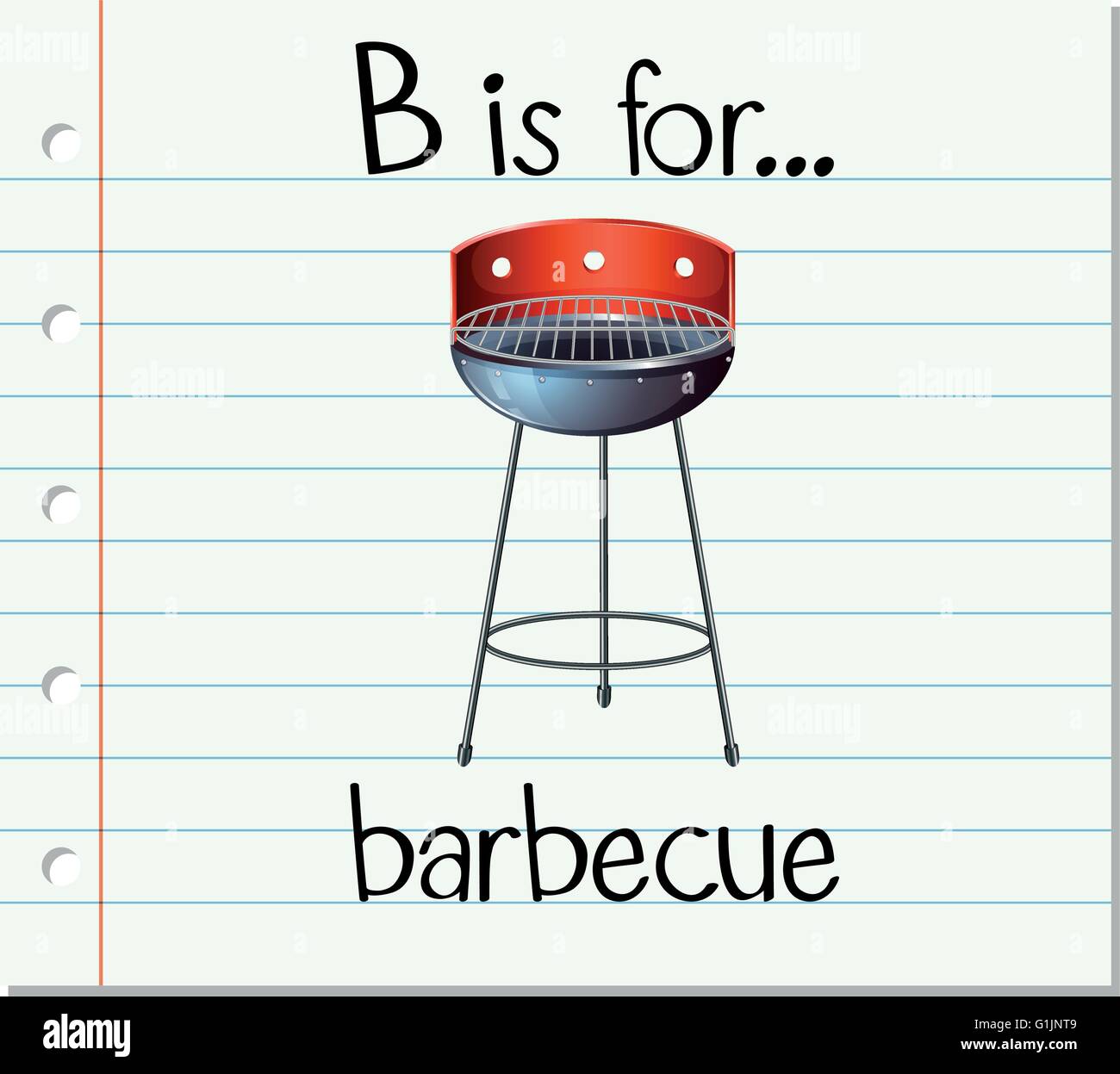 Flashcard letter B is for barbecue illustration Stock Vector Image ...