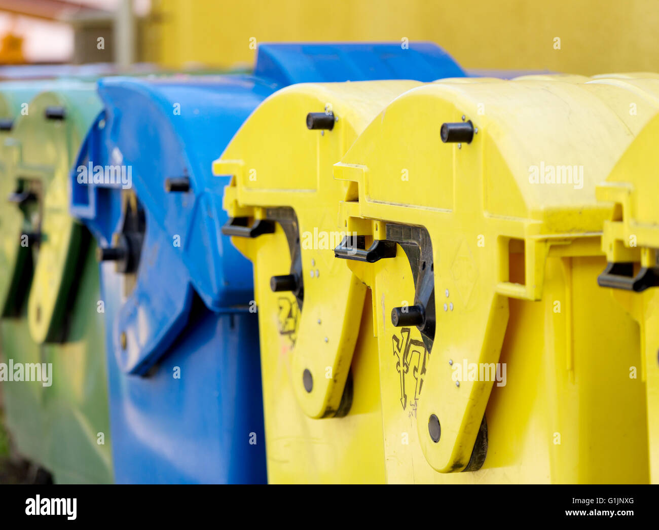 recycling container, waste sorting concept, outdoor. Separate ...