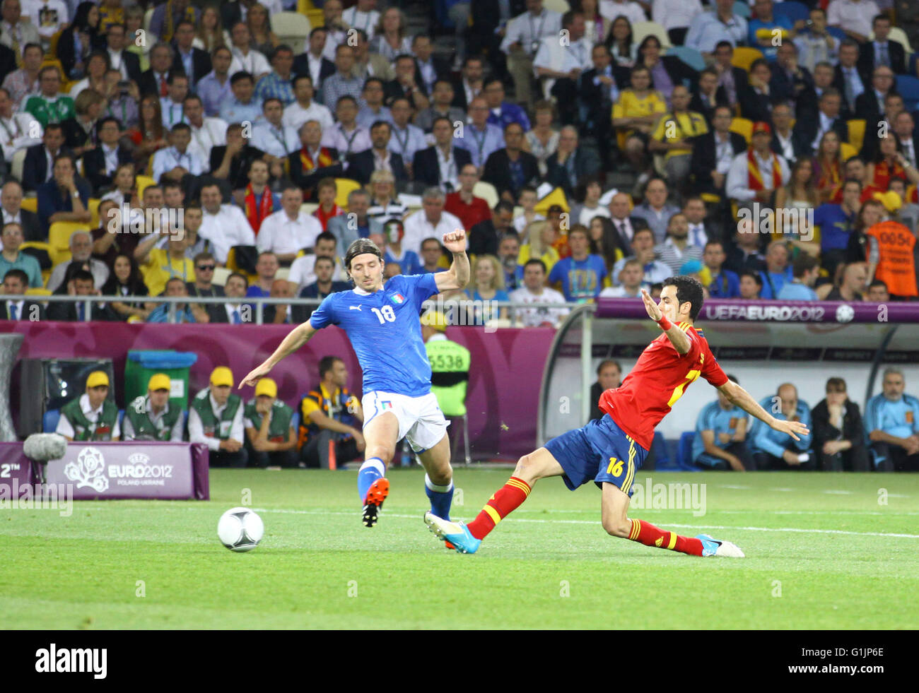 UEFA EURO 2012 Final game Spain vs Italy at Olympic stadium in Kyiv ...