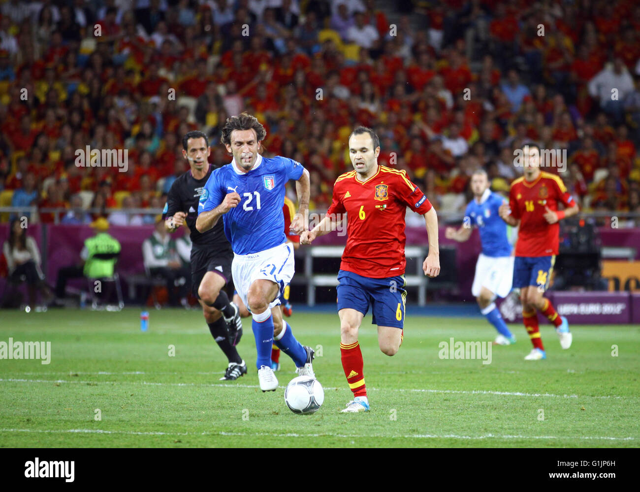 UEFA EURO 2012 Final game Spain vs Italy at Olympic stadium in Kyiv ...