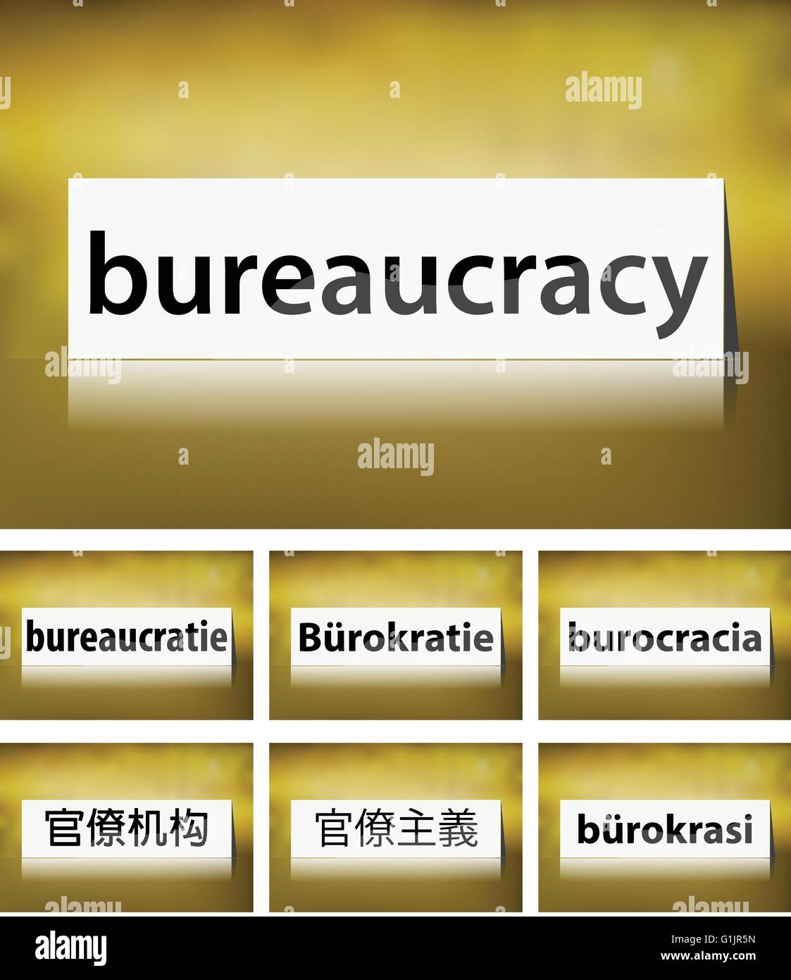 Illustration of Bureaucracy Concept on white background in seven ...