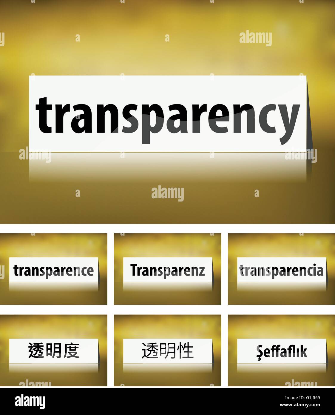 Illustration of Transparency Concept on white background in seven ...