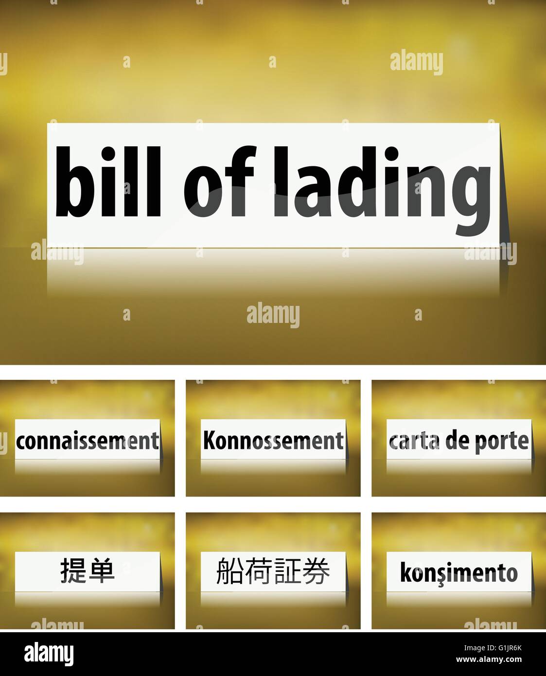 Illustration of Bill of Lading Concept on white background in seven ...