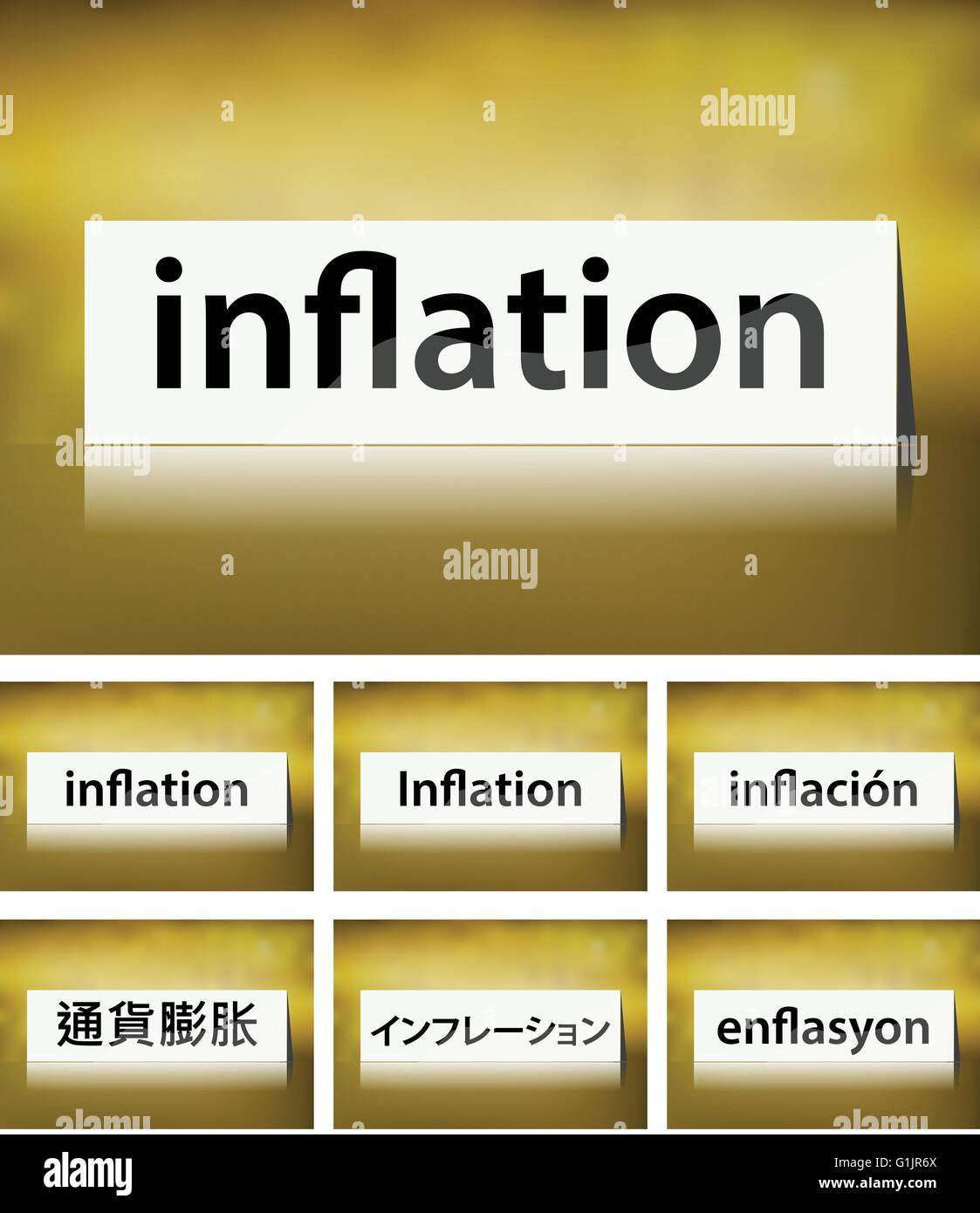 Illustration of Inflation Concept on white background in seven ...