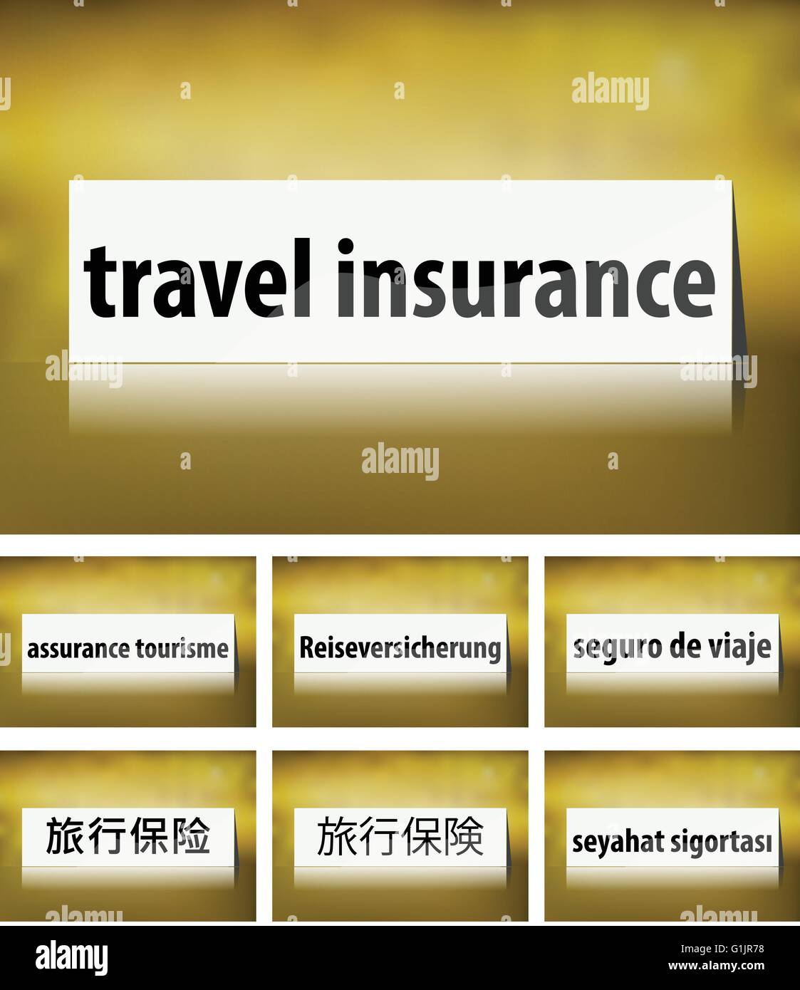 Illustration of Travel Insurance Concept on white background in seven ...