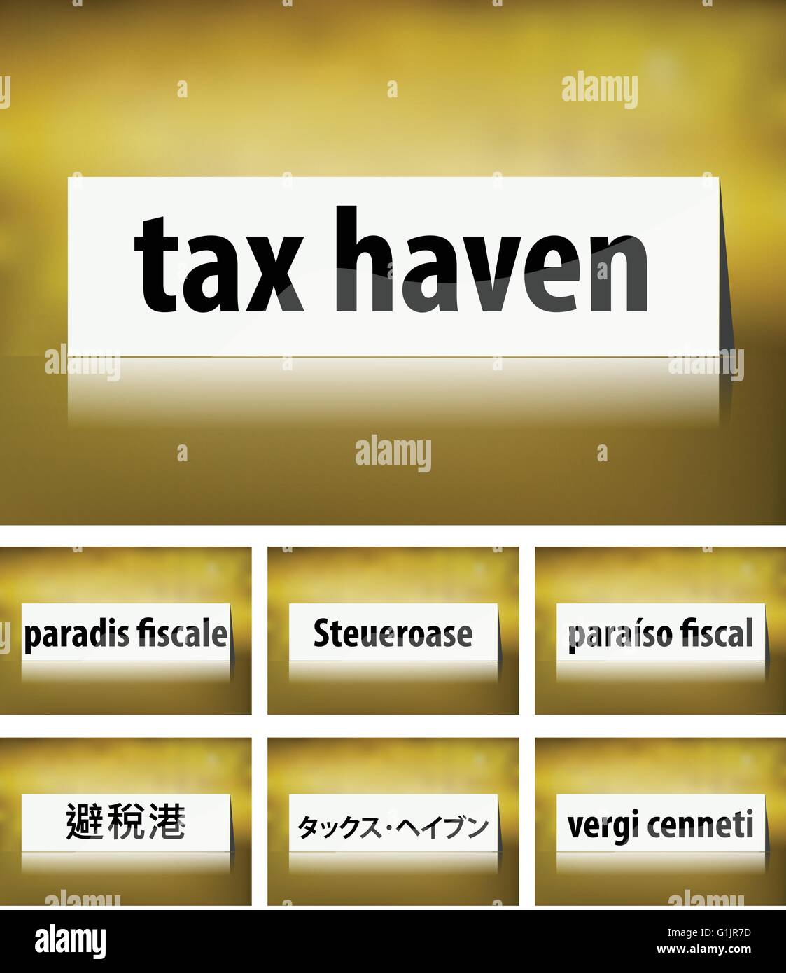 Illustration of Tax Haven Concept on white background in seven ...